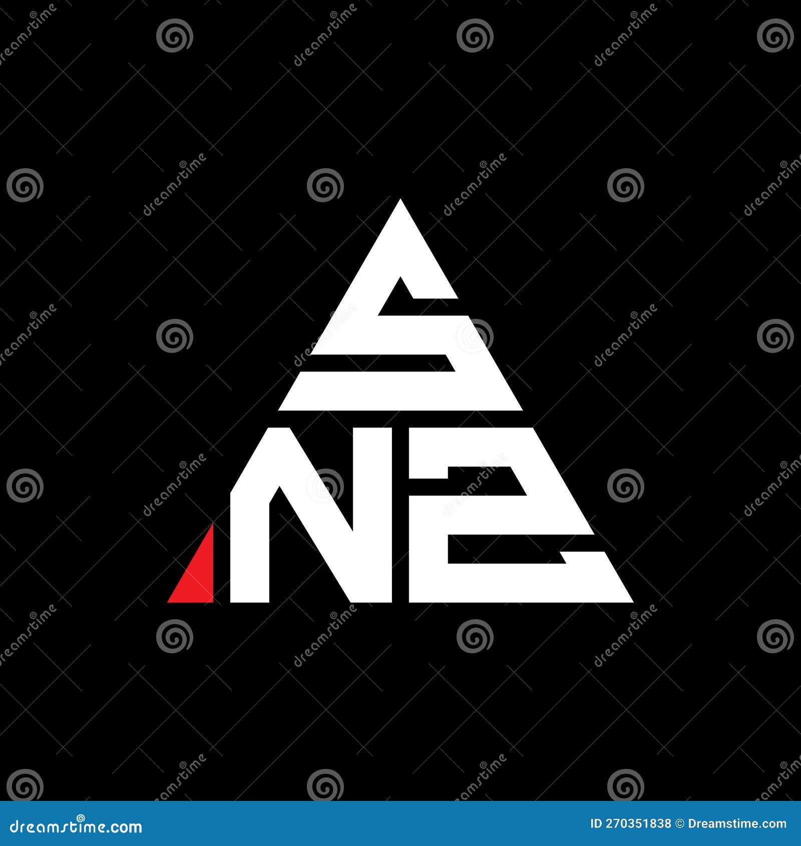 SNZ Triangle Letter Logo Design with Triangle Shape. SNZ Triangle Logo ...