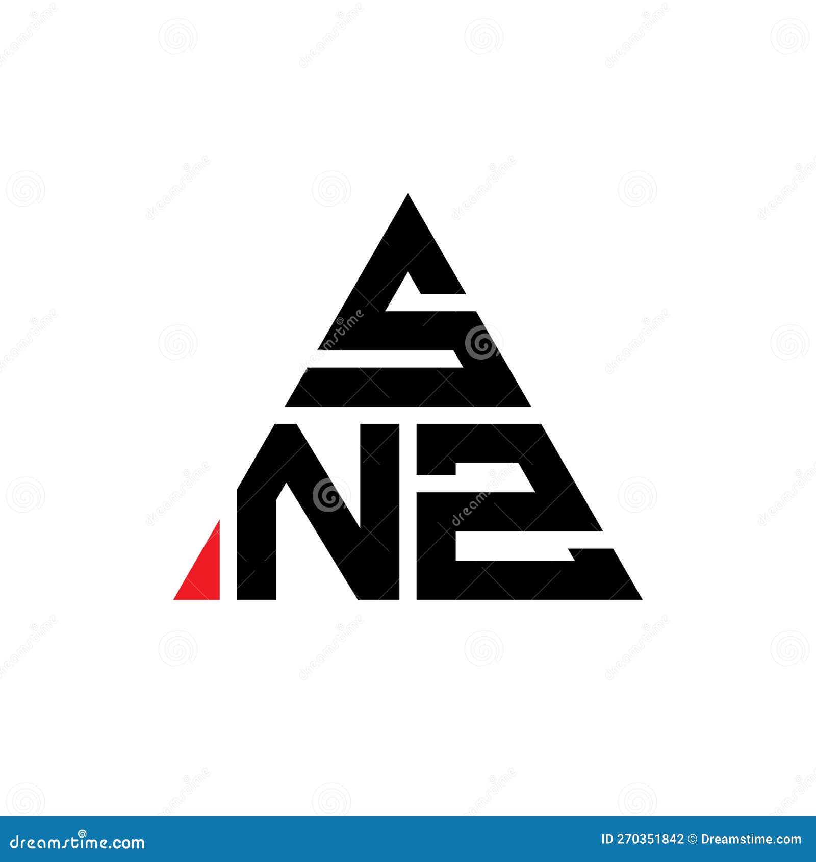 SNZ Triangle Letter Logo Design with Triangle Shape. SNZ Triangle Logo ...