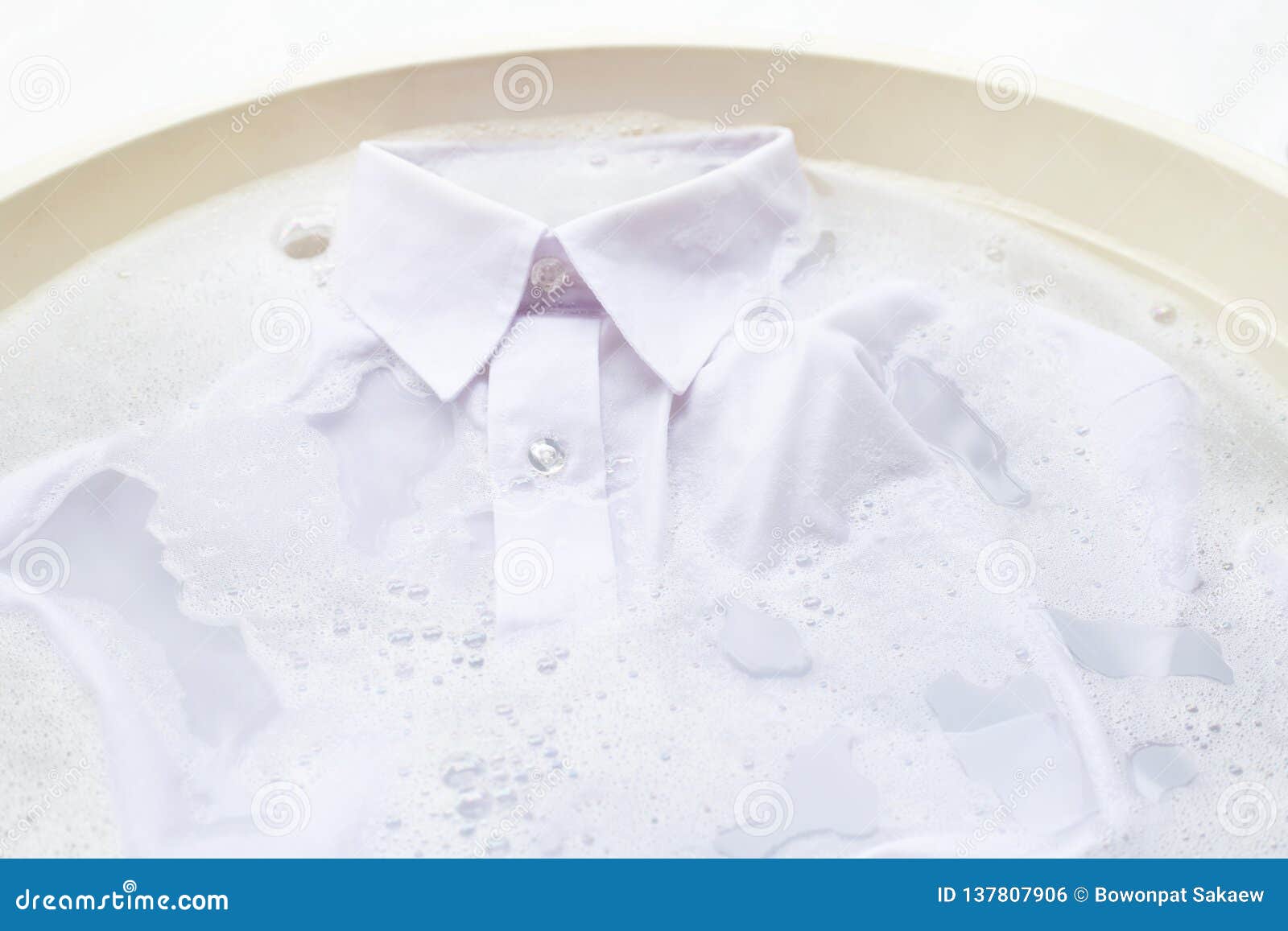 Soak Cloth before Washing, White Shirt Stock Photo - Image of basin ...