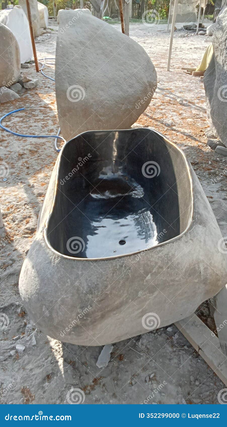 This is a Soaking Place Made of Natural Stone Materials. Stock Photo - Image of materials, stone ...