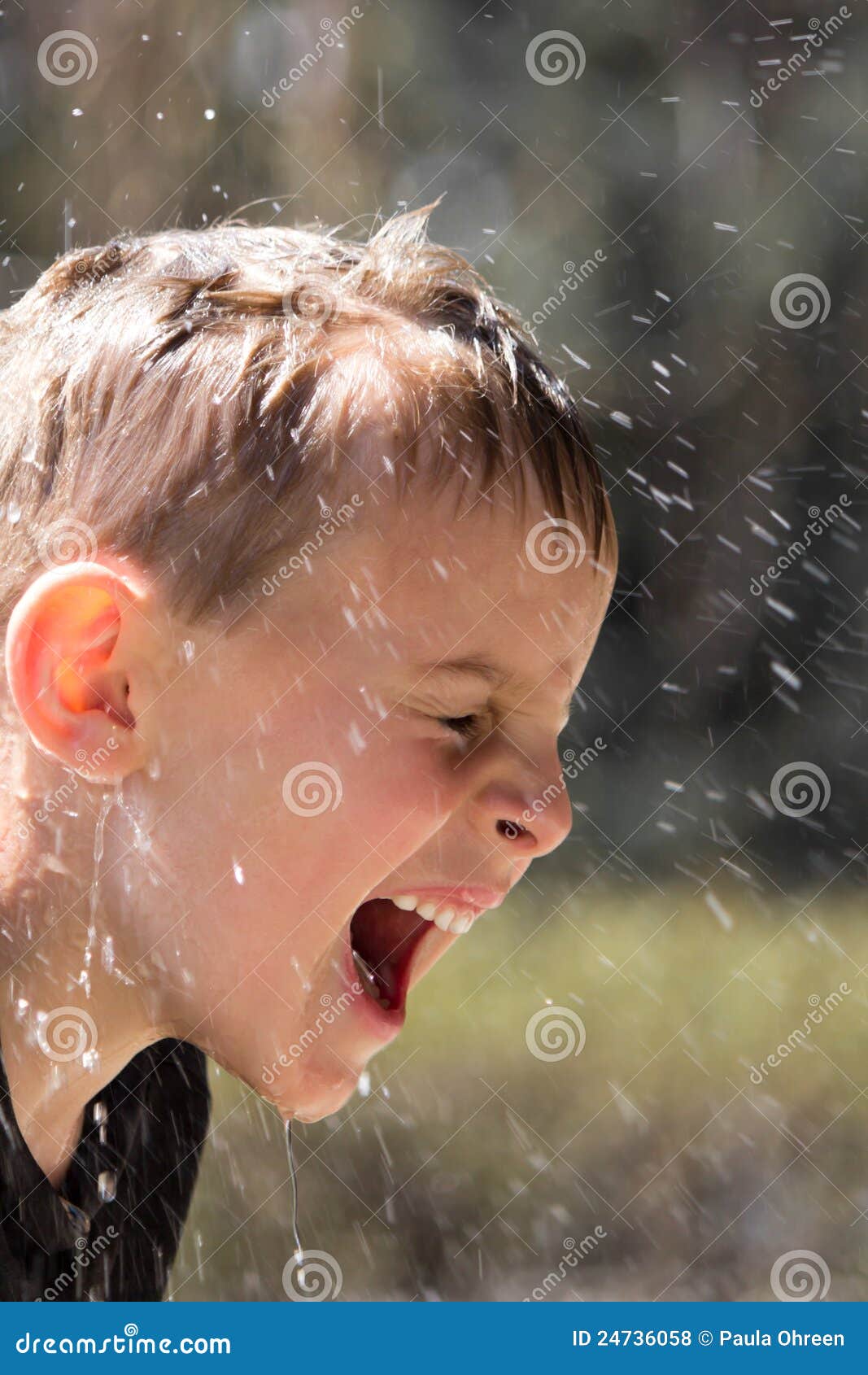 Laughing Hysterically Young Boy Isolated Stock Photography ...