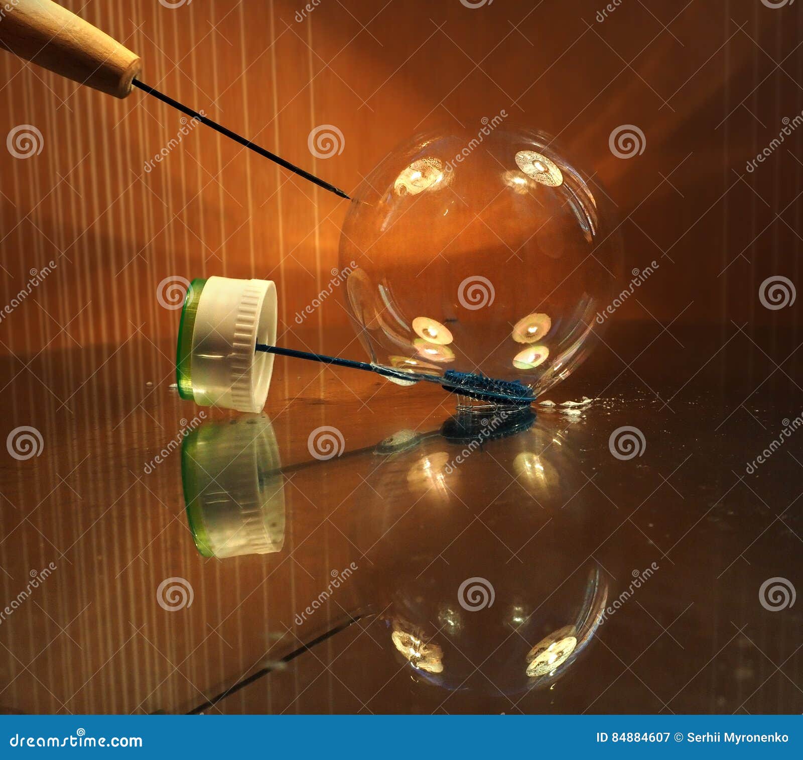 Soap Bubble with Awl Moment before Crash Stock Image - Image of ...