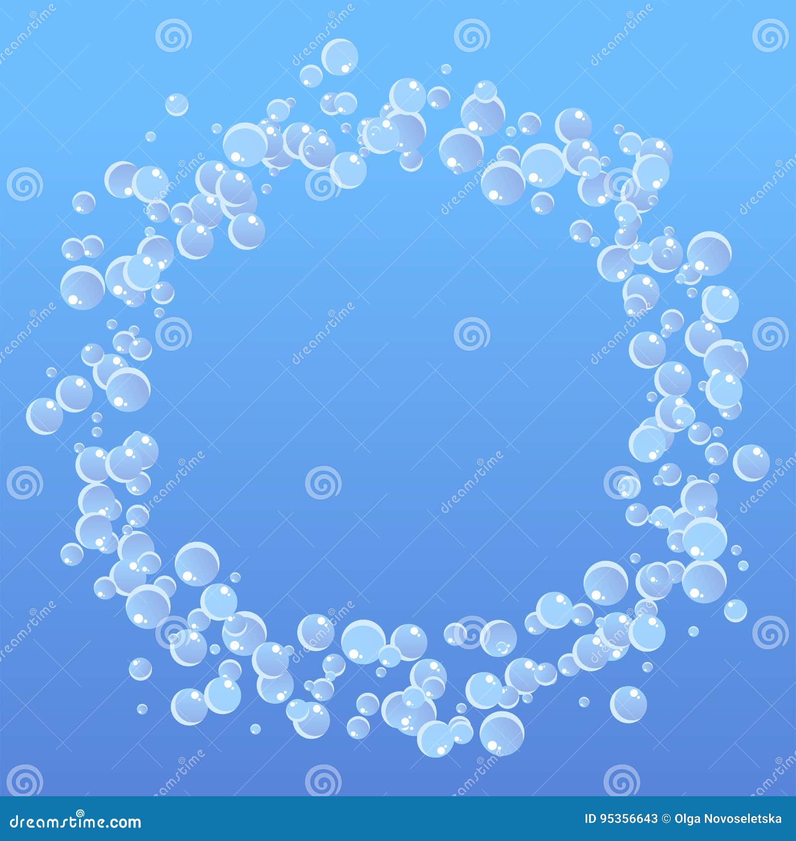 Soap Bubble Blue Background Stock Vector - Illustration of clean, soap: 95356643