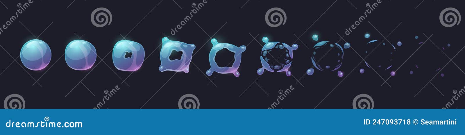 Soap Bubble Burst Effect Animated Bubble Explosion Stock Vector ...