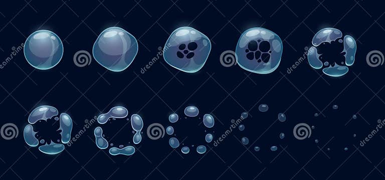 Soap Bubble Burst Effect Animated Sprite Explosion Stock Vector ...