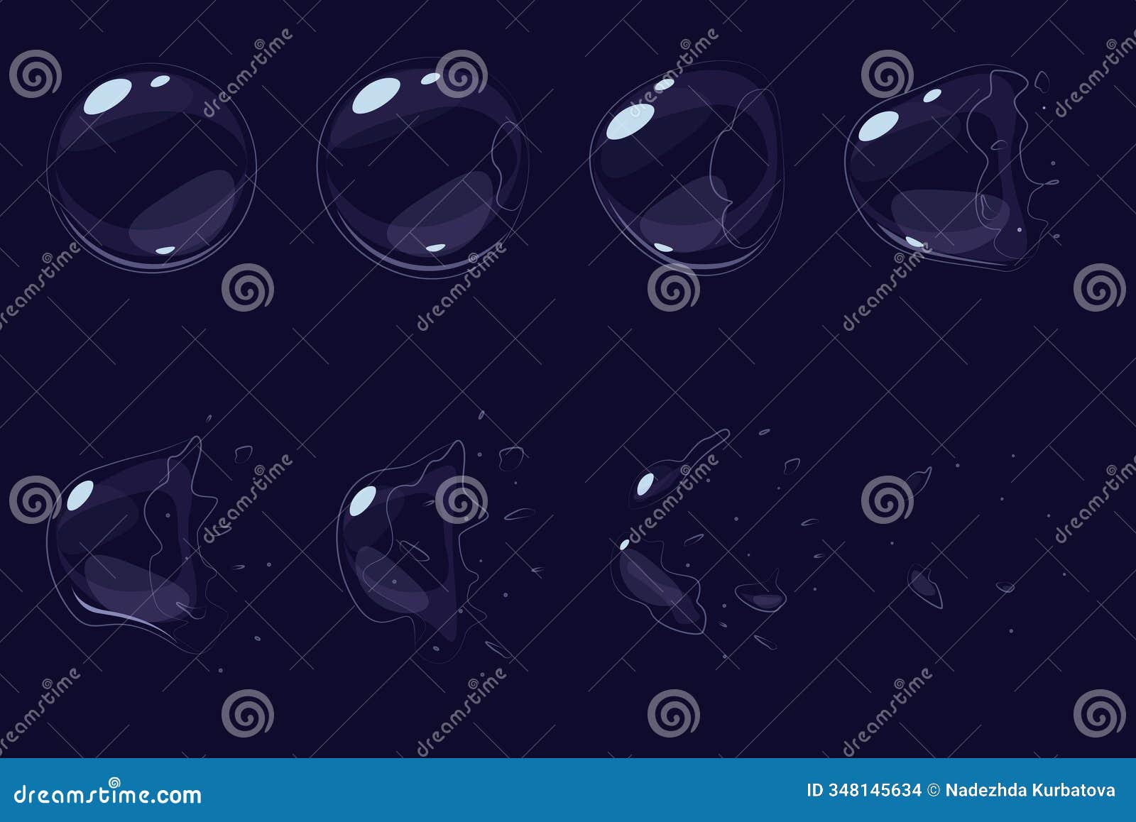 Soap Bubble Burst Effect. Cartoon Air Balls. Explosion Animations by ...