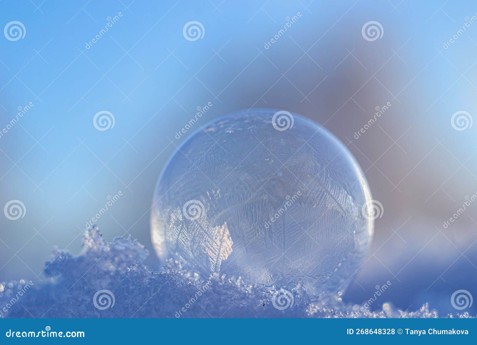 A Soap Bubble in the Cold. Patterns from the Cold. Winter Stock Photo ...