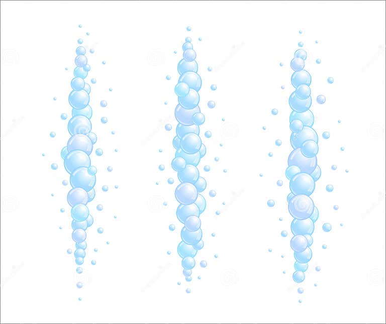 Soap Bubble Divider Set. Vertical Foam Decoration Element. Blue Suds ...