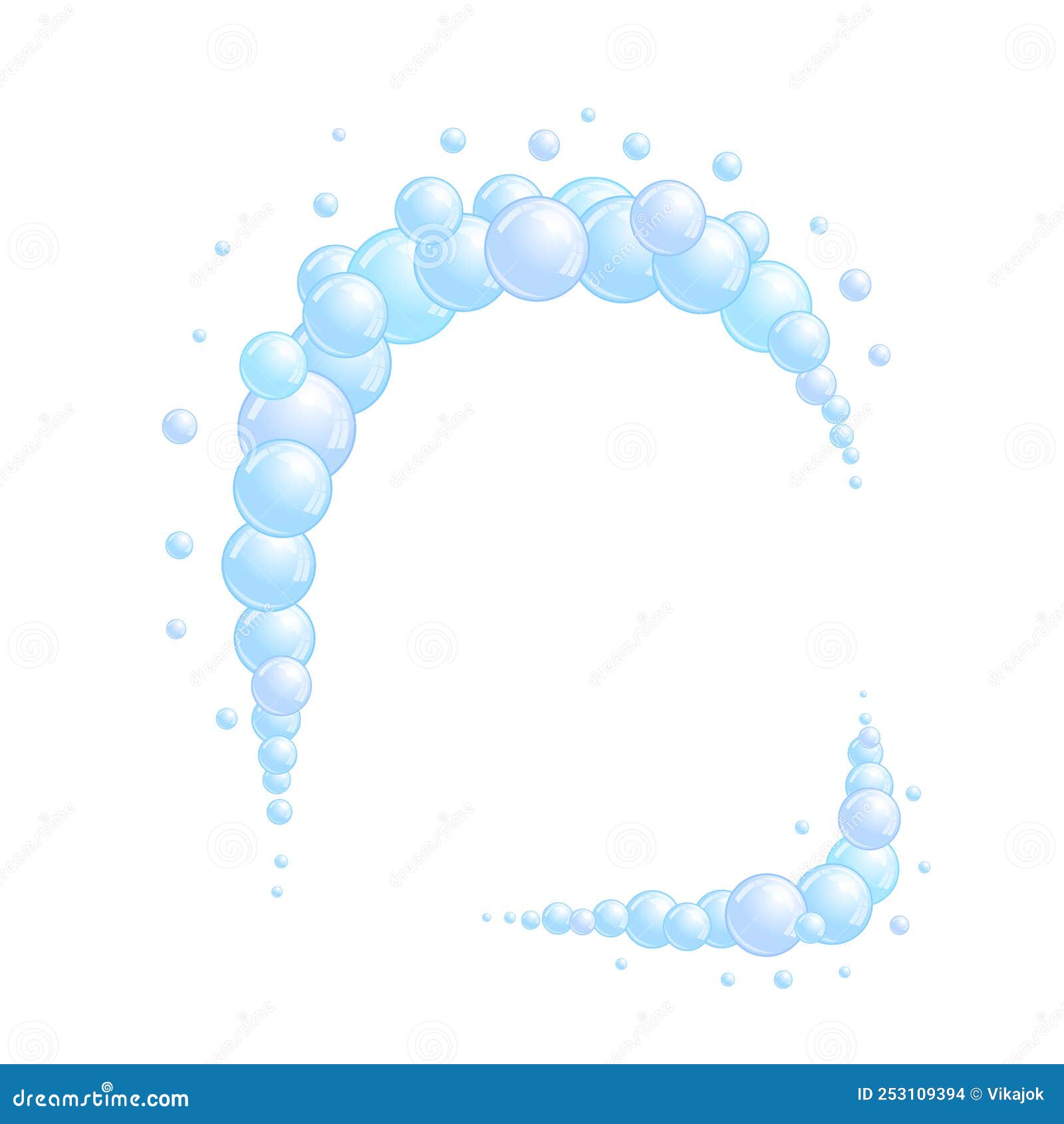 Soap Bubble Frame. Foam Boarder. Blue Suds Divider and Separator ...