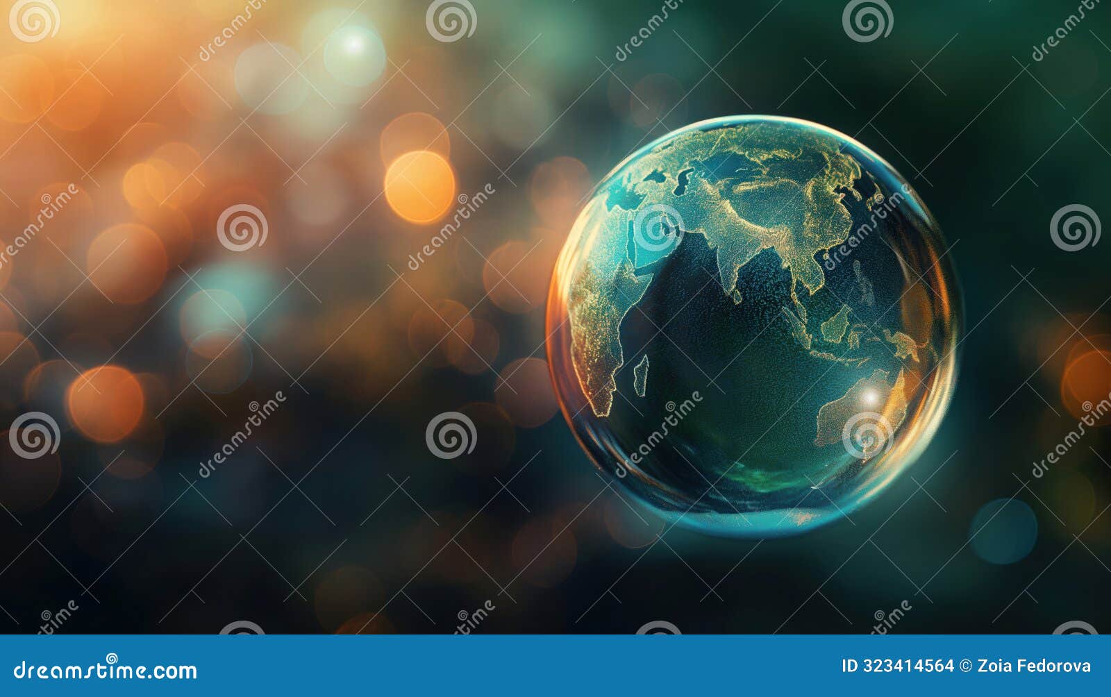 Soap Bubble with World Map stock photo. Image of tree - 323414564
