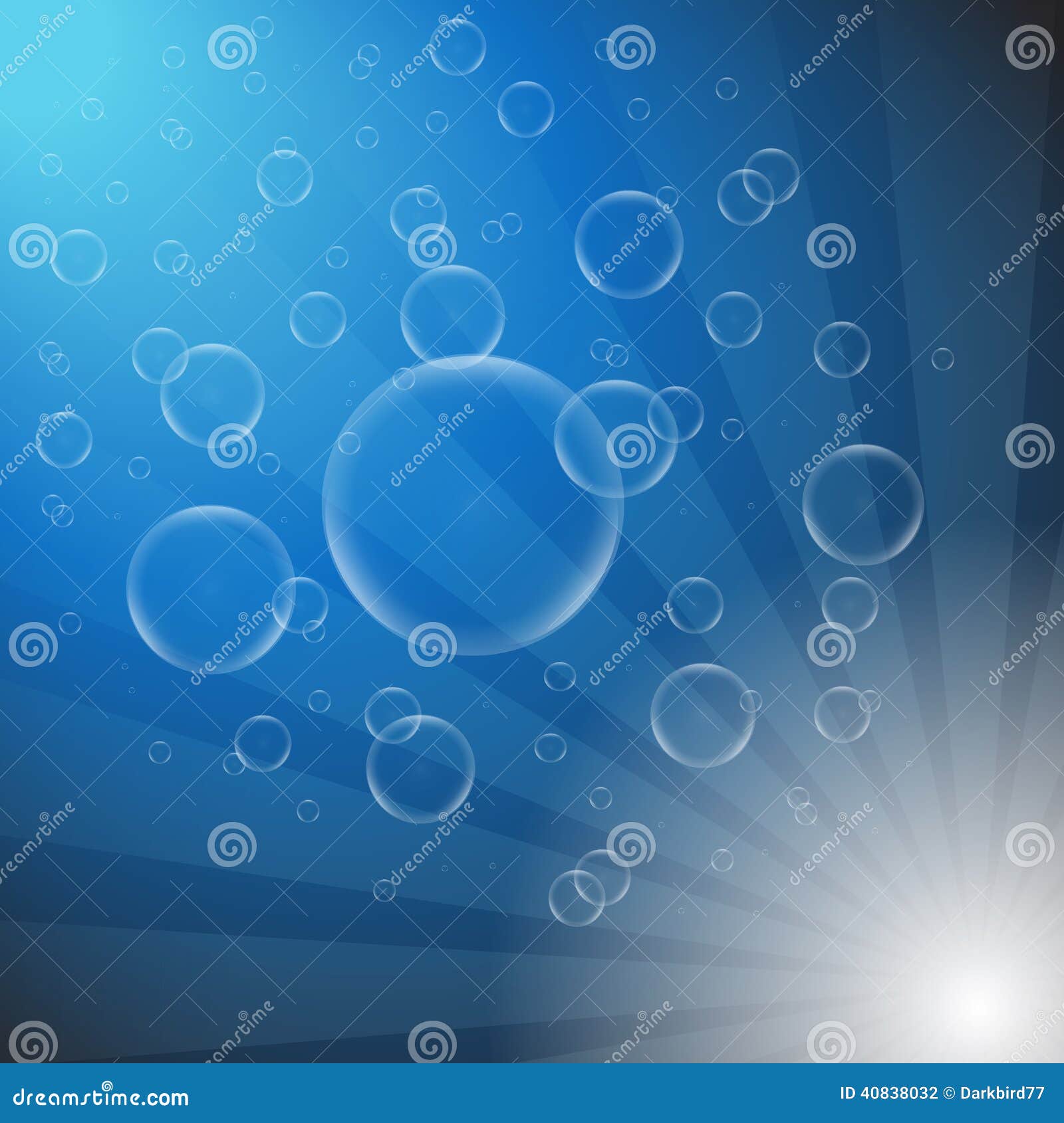 Soap Bubbles on a Blue Background with Lights Stock Illustration ...