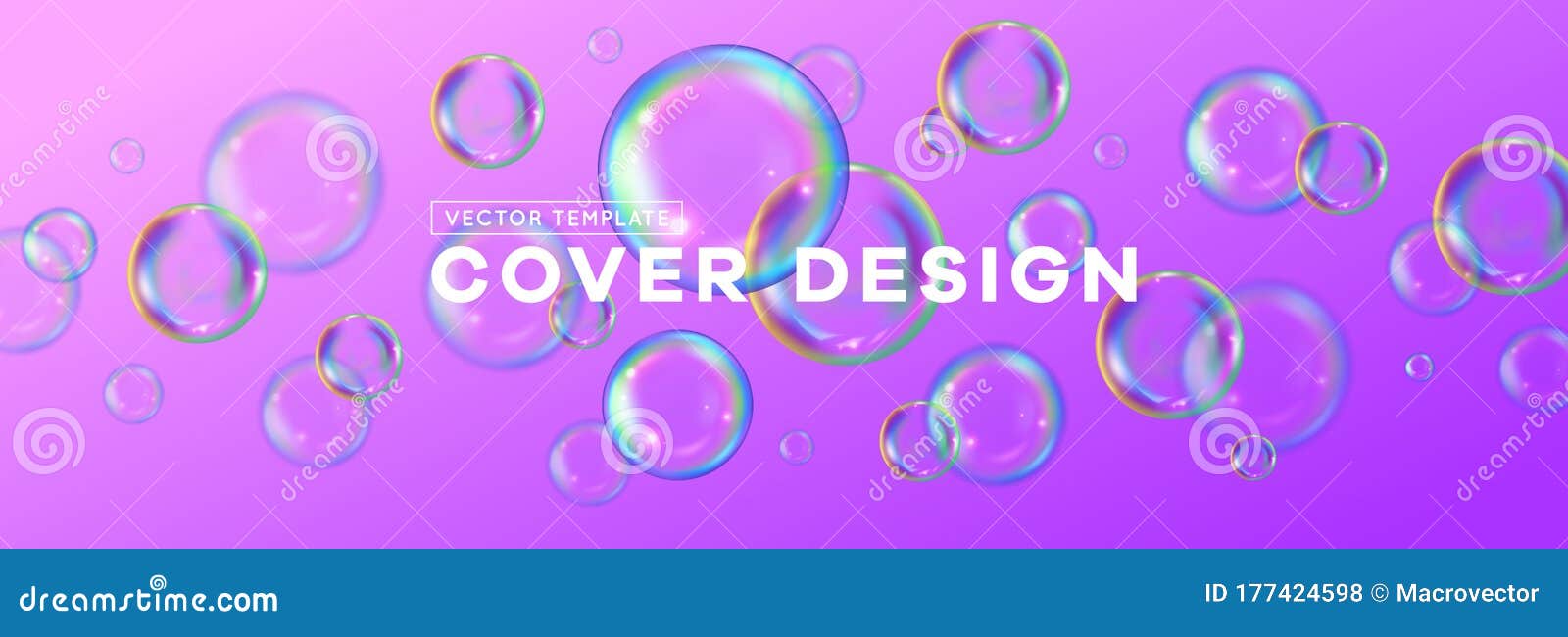 Soap Bubbles Cover Design stock illustration. Illustration of pink ...