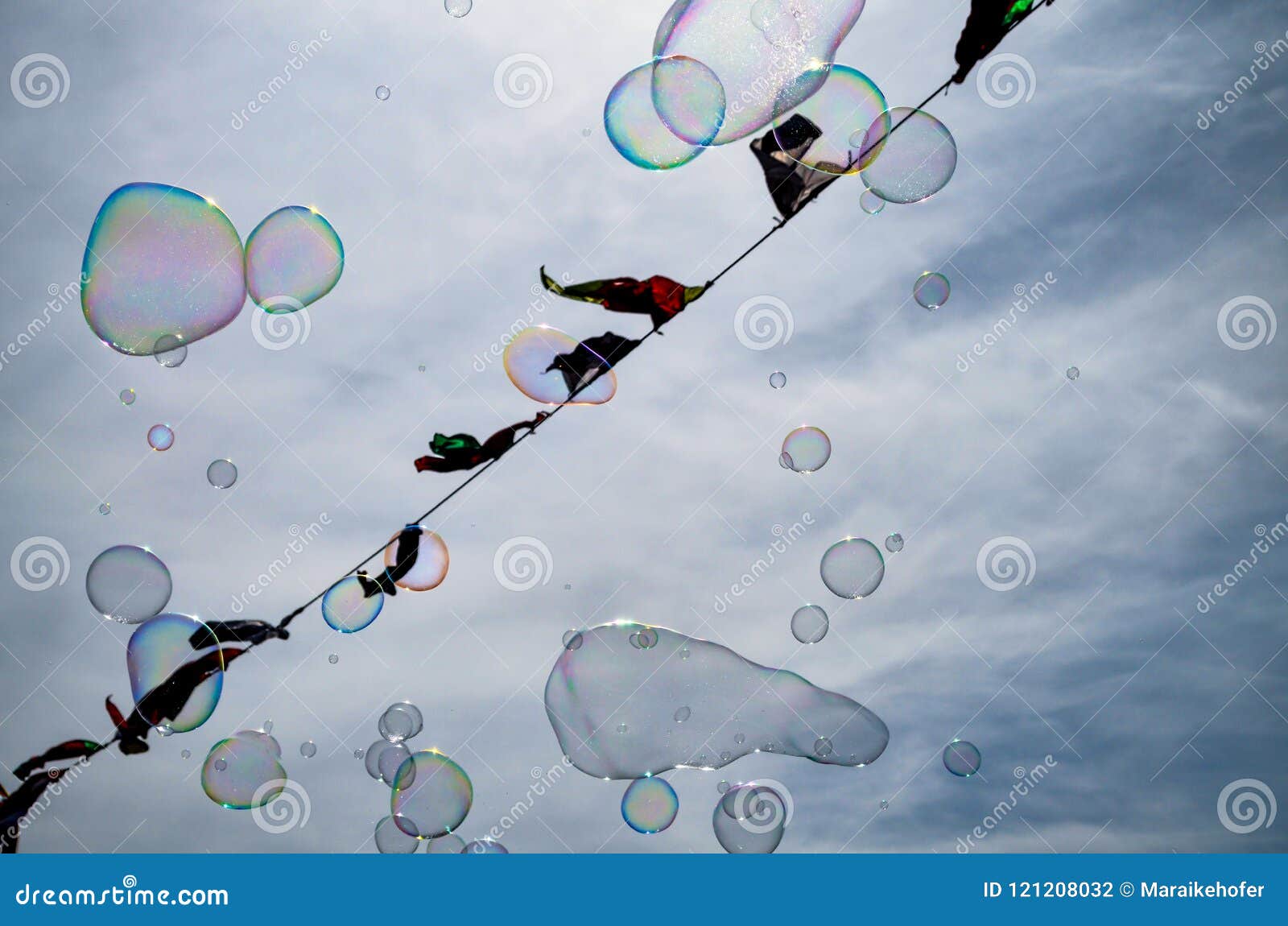 Soap Bubbles Flying in the Sky Stock Photo - Image of earth, icon ...