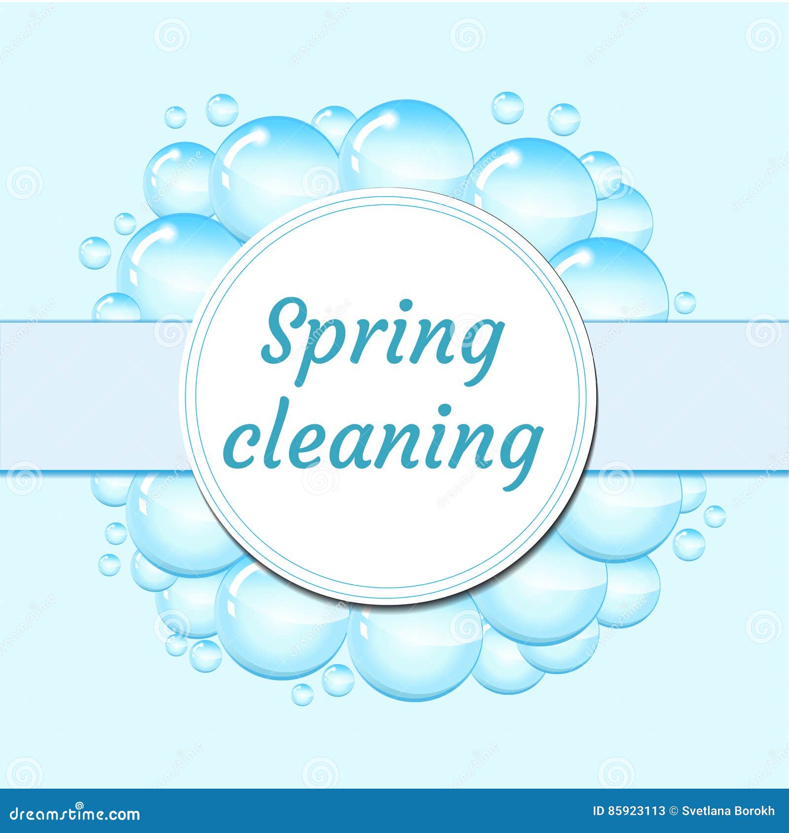 Soap Bubbles Frame Isolated On White Background, Cartoon Style. Spring ...