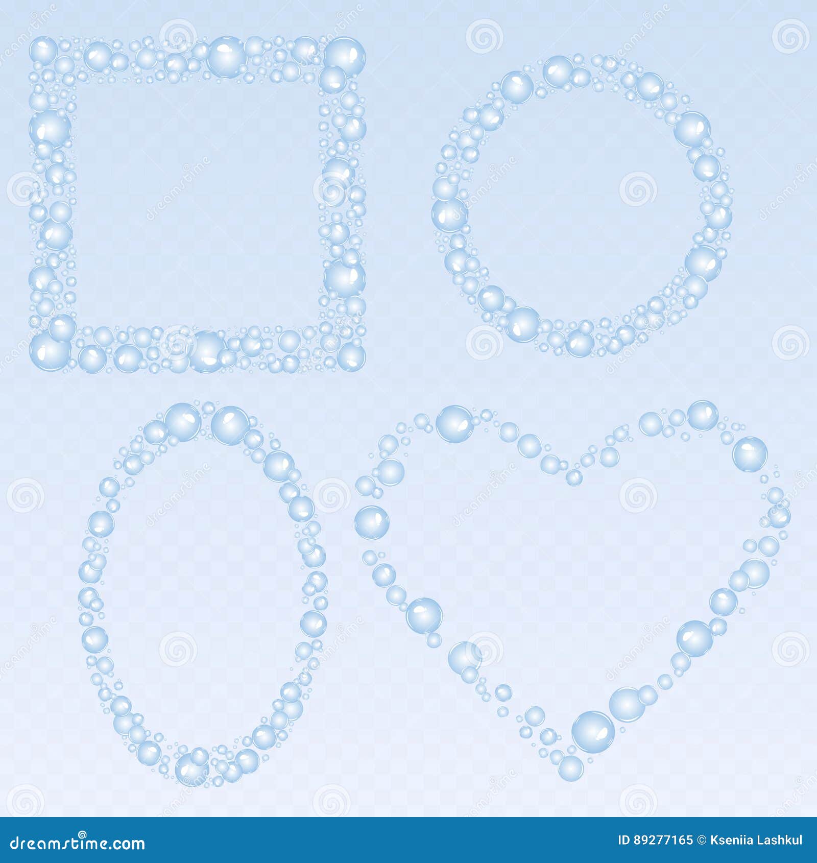 Soap bubbles frames set. stock vector. Illustration of color - 89277165