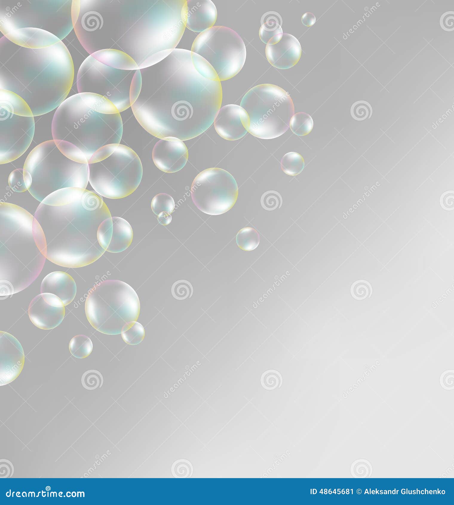 Soap bubbles on grayscale stock vector. Illustration of decorative - 48645681