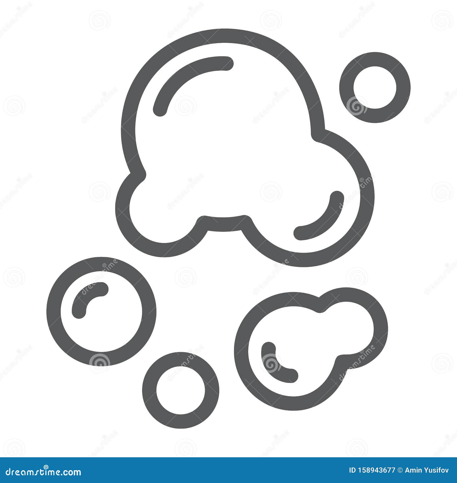 Soap Bubbles Line Icon, Laundry and Wash, Water Bubble Sign, Vector ...