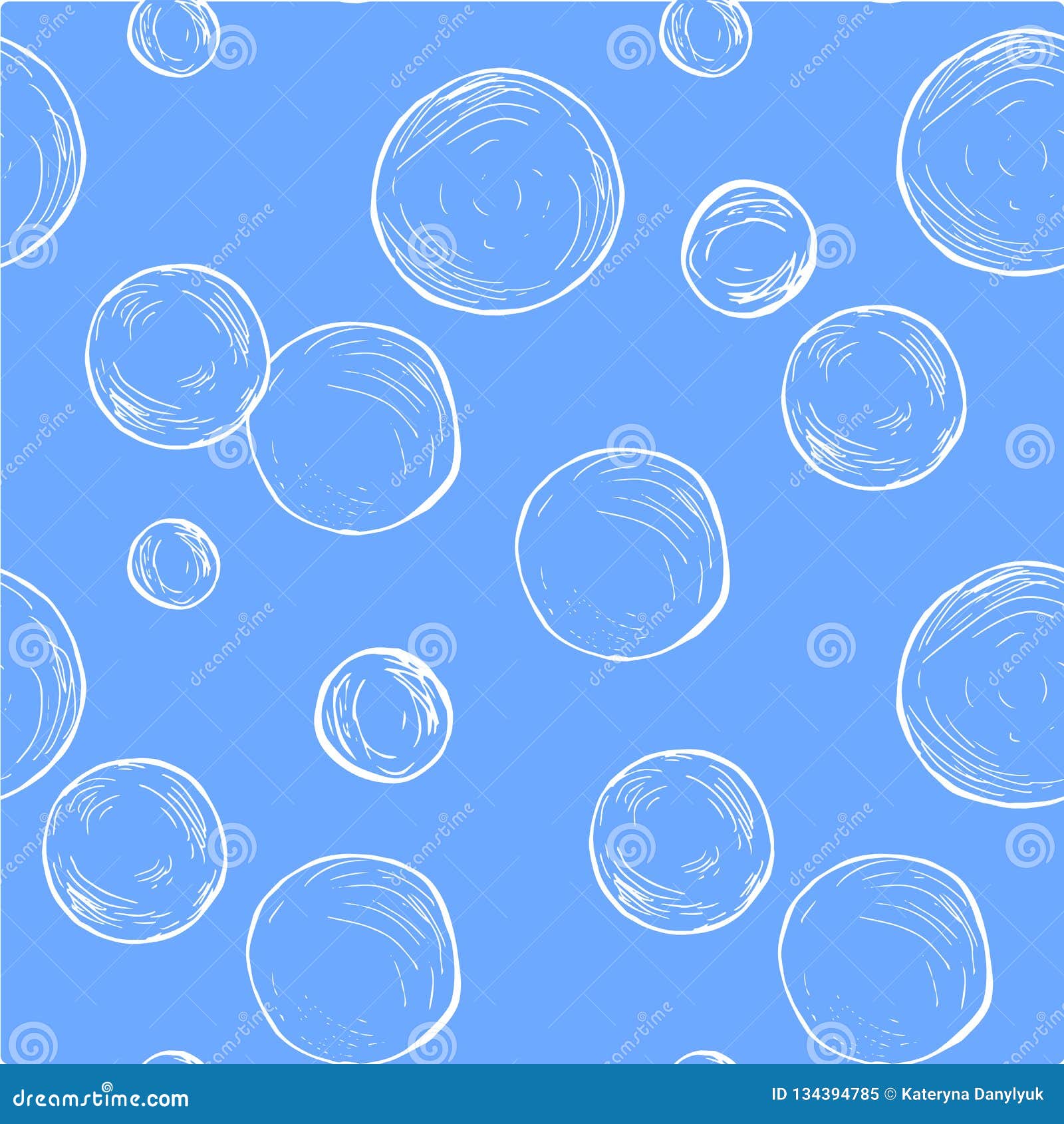 Soap Bubbles Pattern, White on Blue Stock Vector Illustration Stock ...
