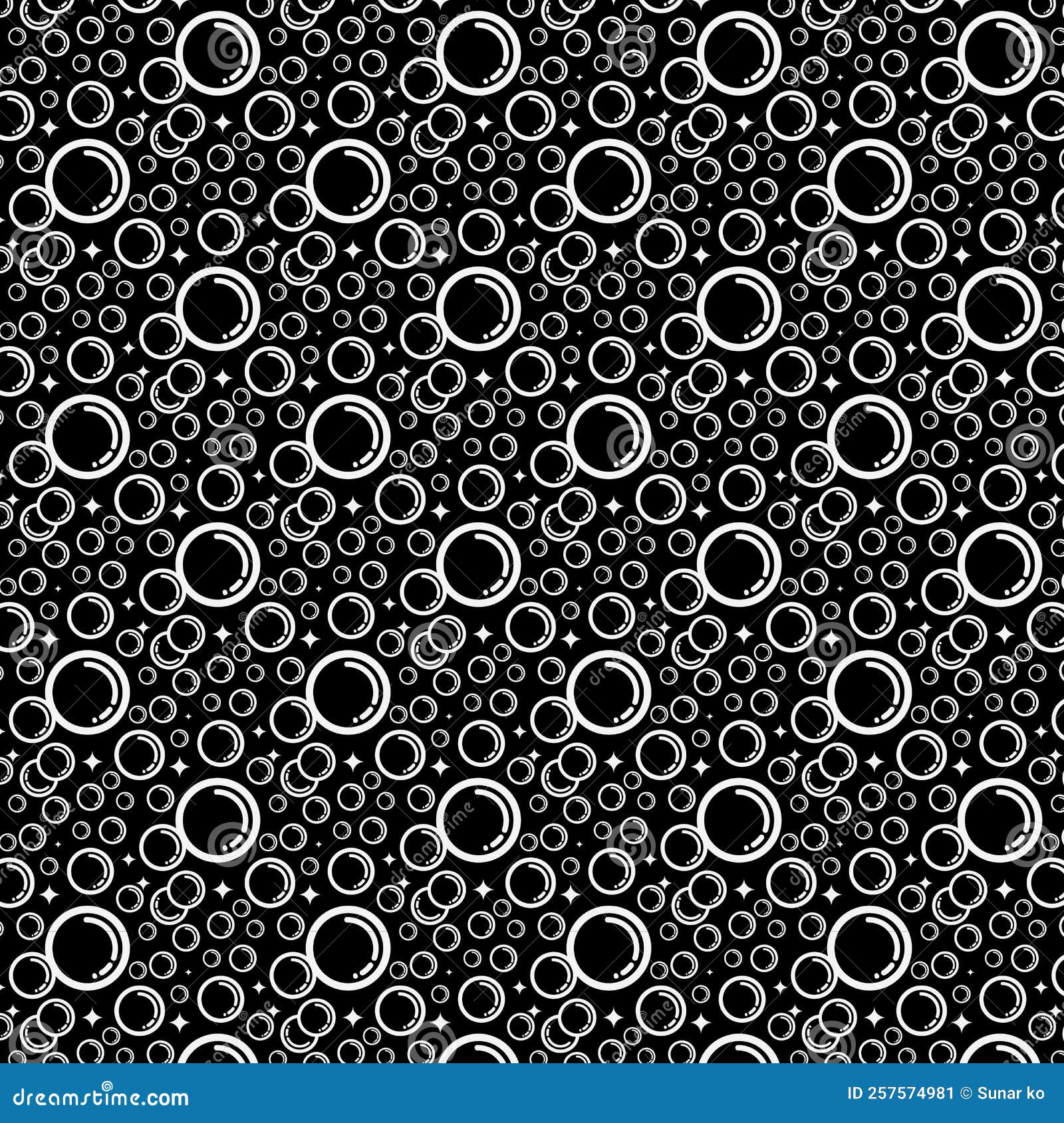 Soap Bubbles Seamless Pattern. Vector Background Stock Illustration ...