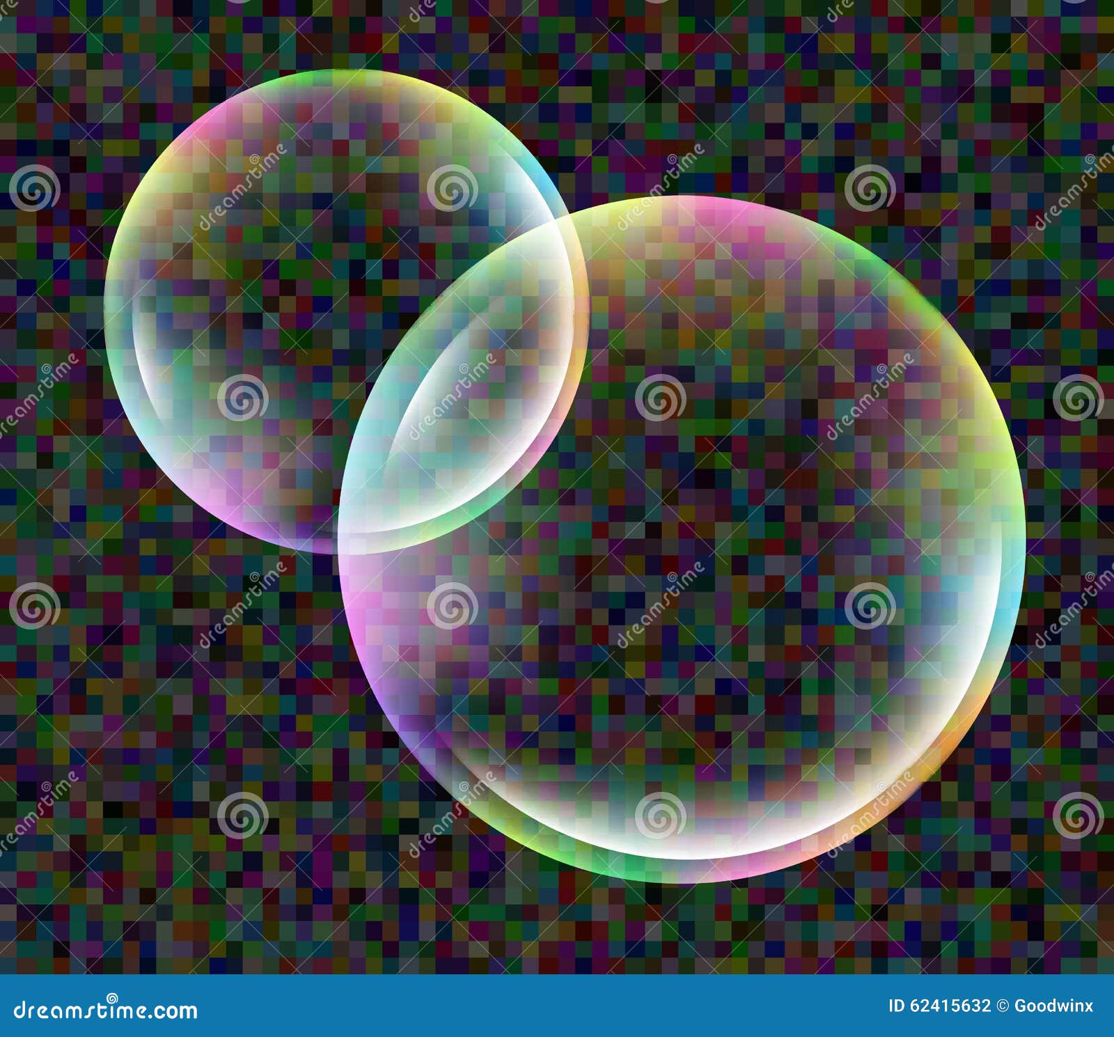 Bubbles On A Transparent Background. Transparent Spheres Of Light. Glow ...