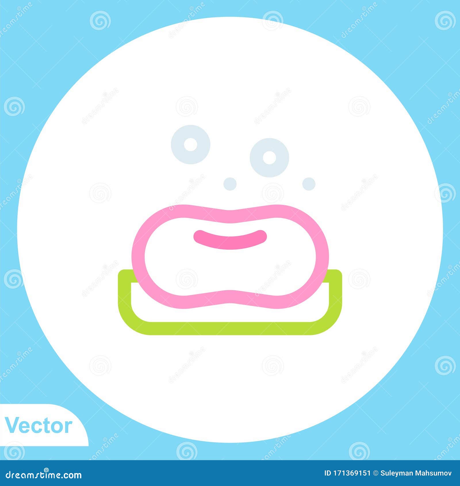 Soap Flat Vector Icon Sign Symbol Stock Vector - Illustration of bath ...