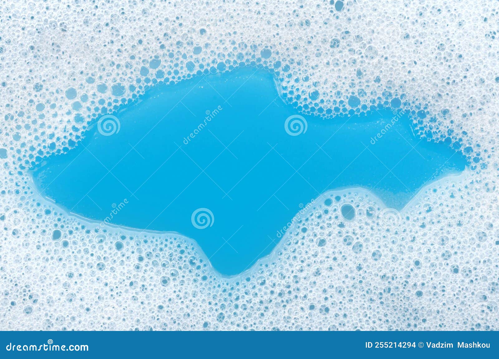 Soap Foam Background Of Dusty Foam With Bubbles Of Blue Color For An
