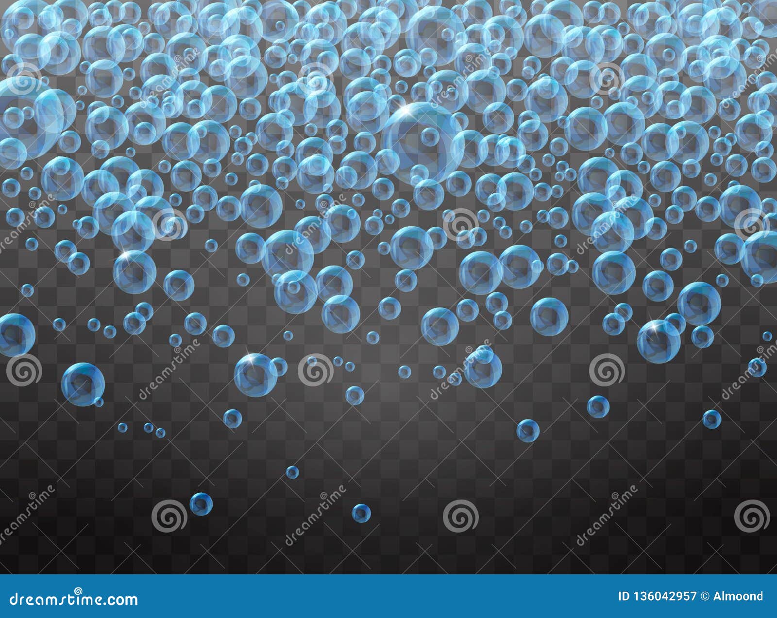Bubbles On A Transparent Background. Transparent Spheres Of Light. Glow ...