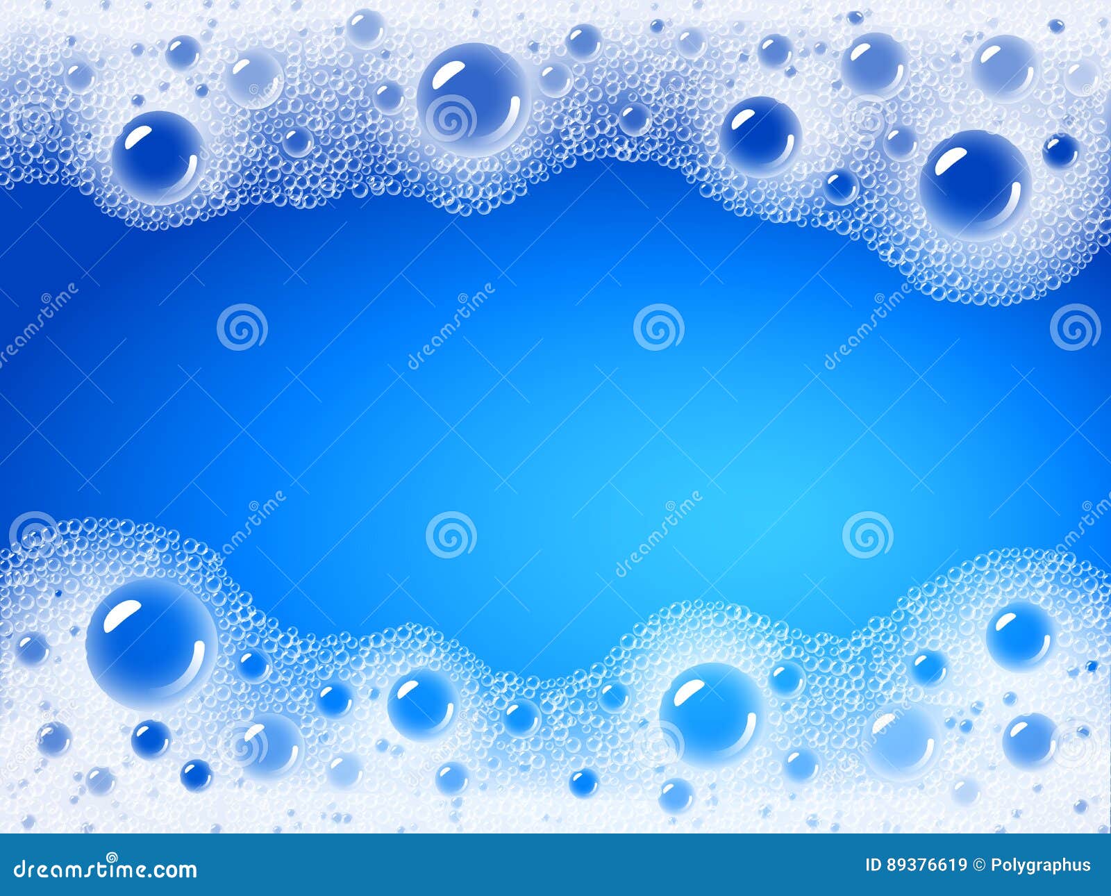 Soap Foam Overlying On The Background Of A Blue Water Color Stock