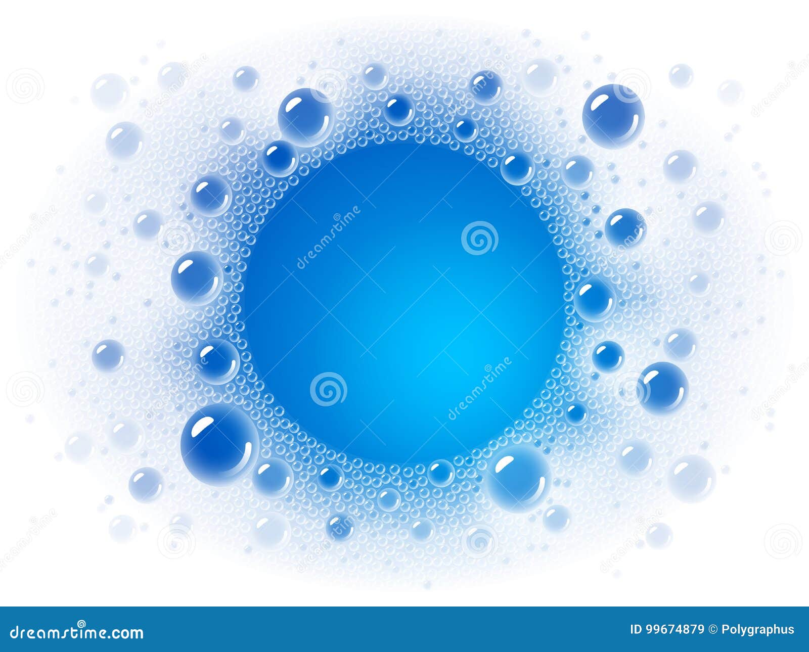 Soap Foam Overlying On The Background Of A Blue Water Color