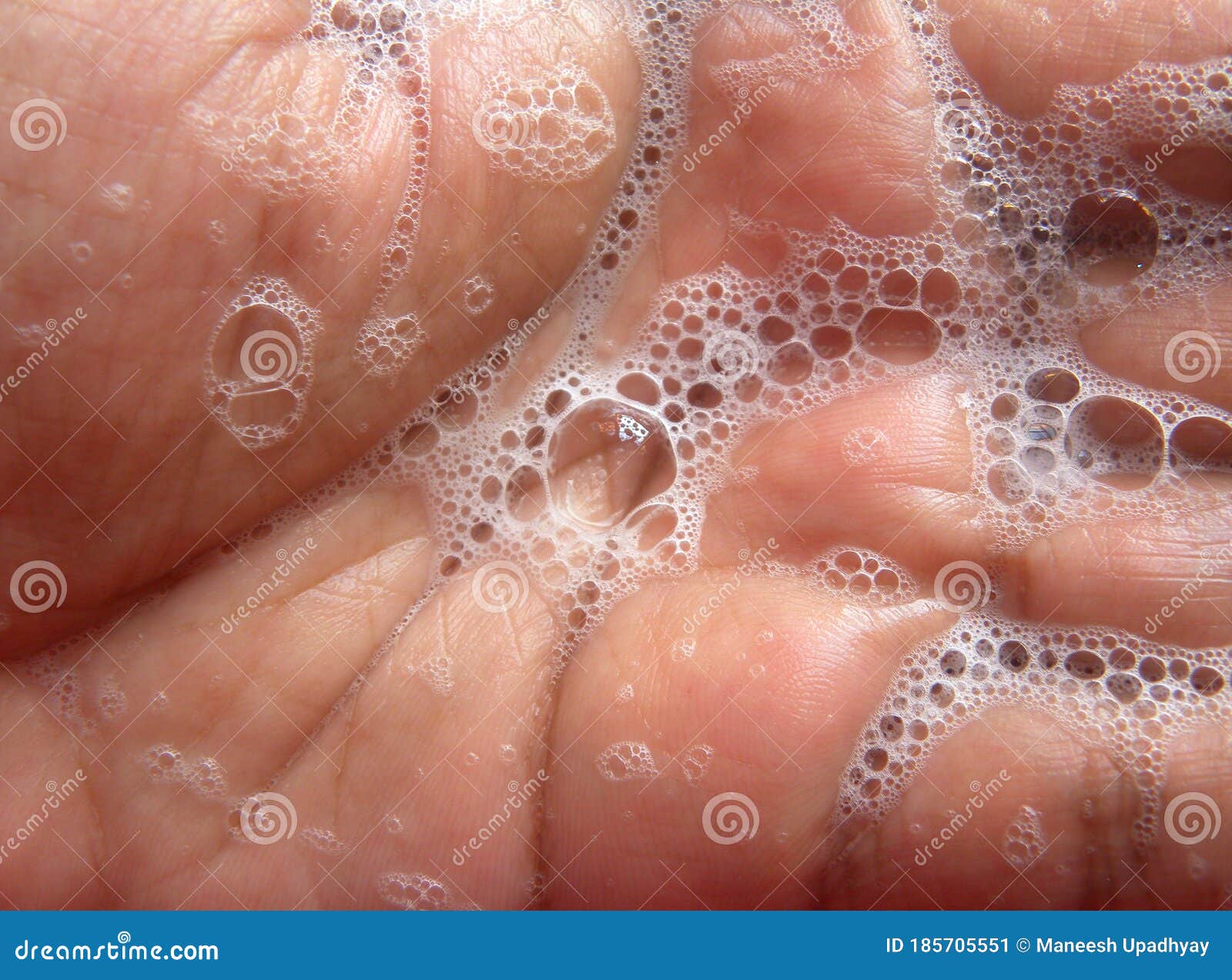 Soap froth on hand stock image. Image of detergent, beauty - 185705551