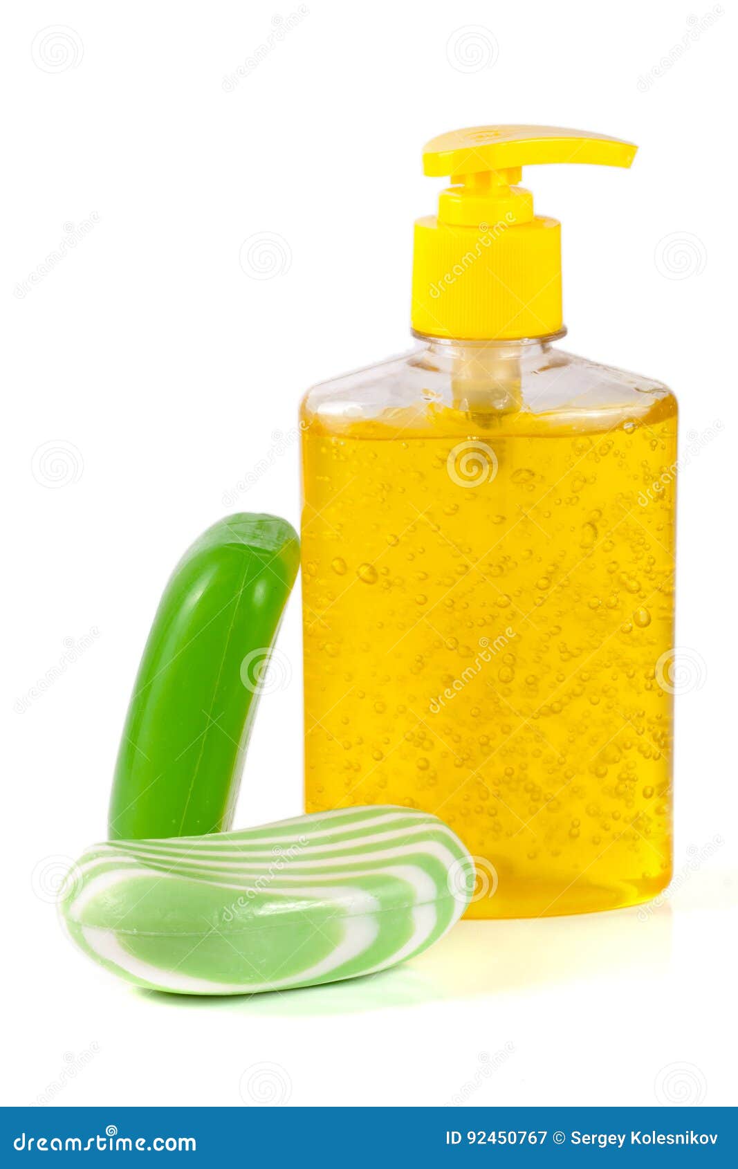 Soap Liquid and Solid Isolated on White Background Stock Image - Image ...