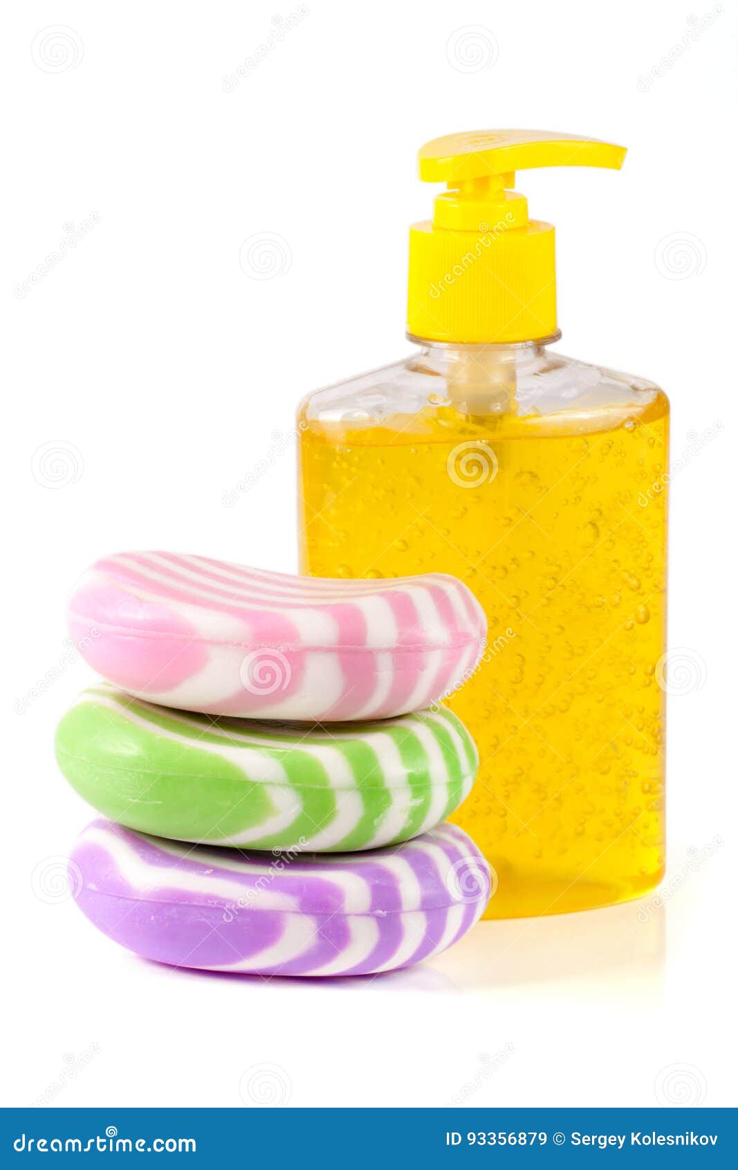 Soap Liquid and Solid Isolated on White Background Stock Image - Image ...