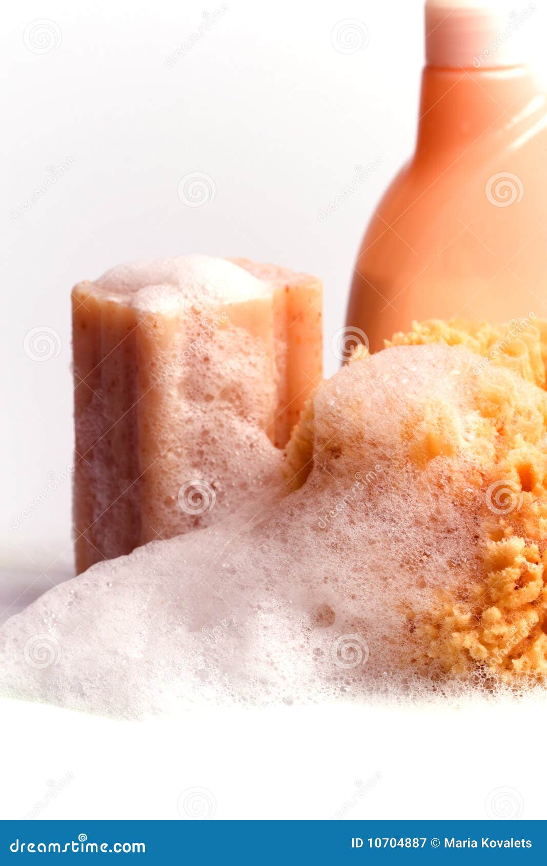 Soap, Natural Sponge and Shower Gel Stock Image - Image of body, beauty ...