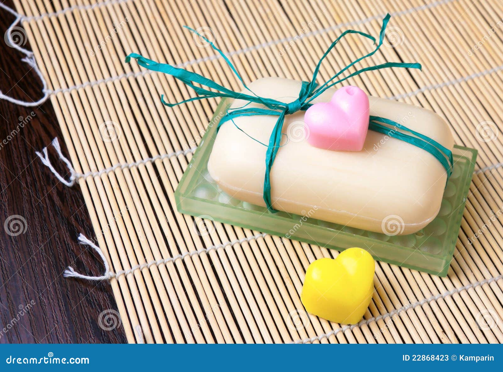 Soap with Pair of Small Hearts of Soap Stock Image - Image of wellness ...