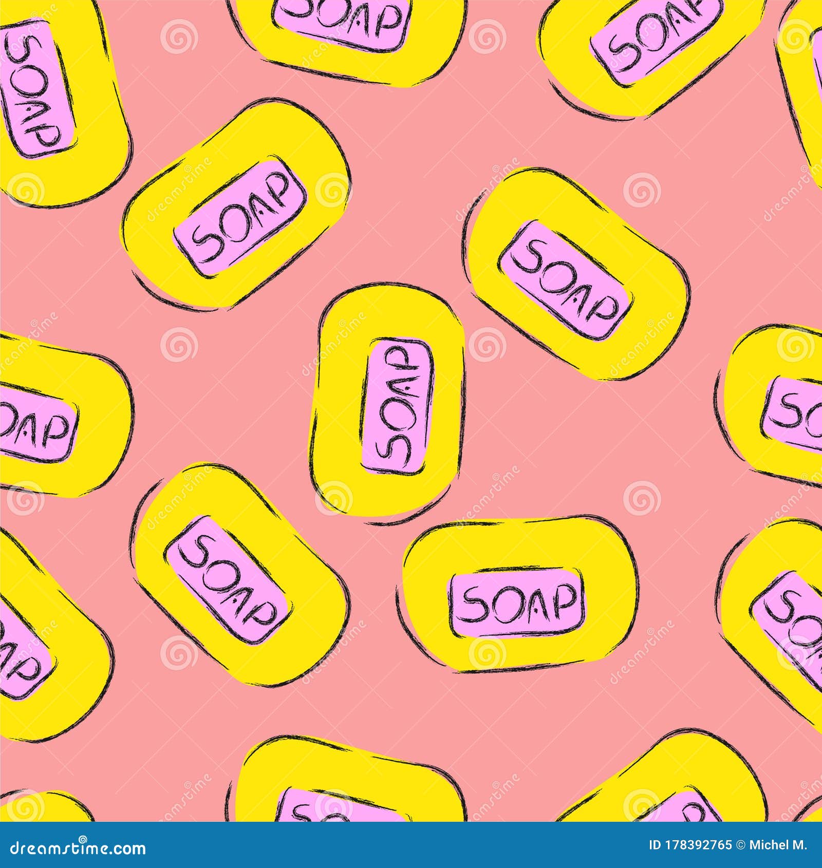 Soap Seamless Vector Pattern Background Stock Illustration ...