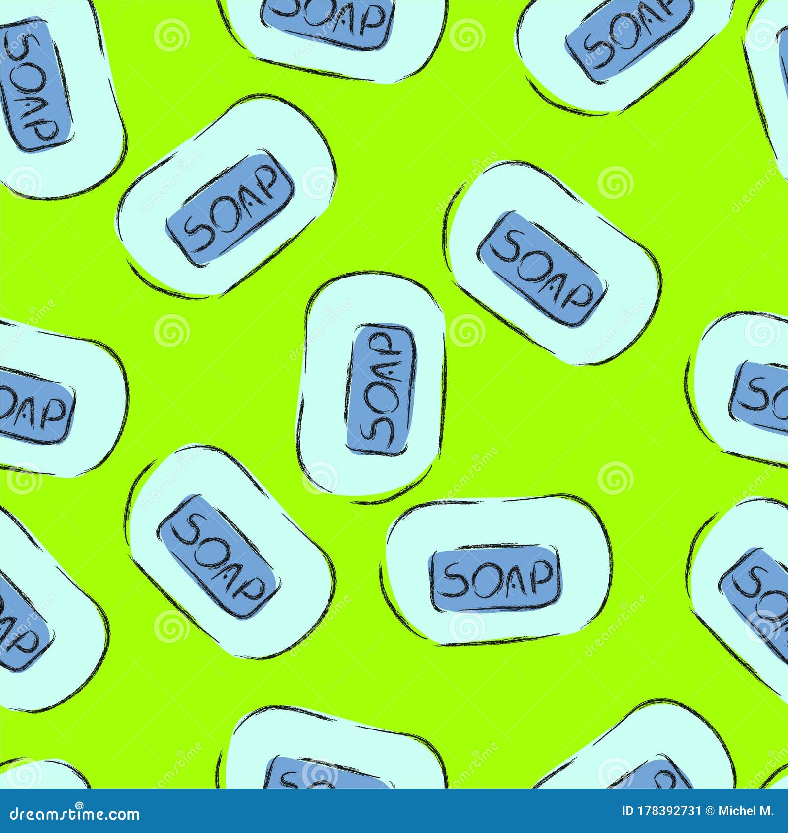 Soap Seamless Vector Pattern Background Stock Illustration ...