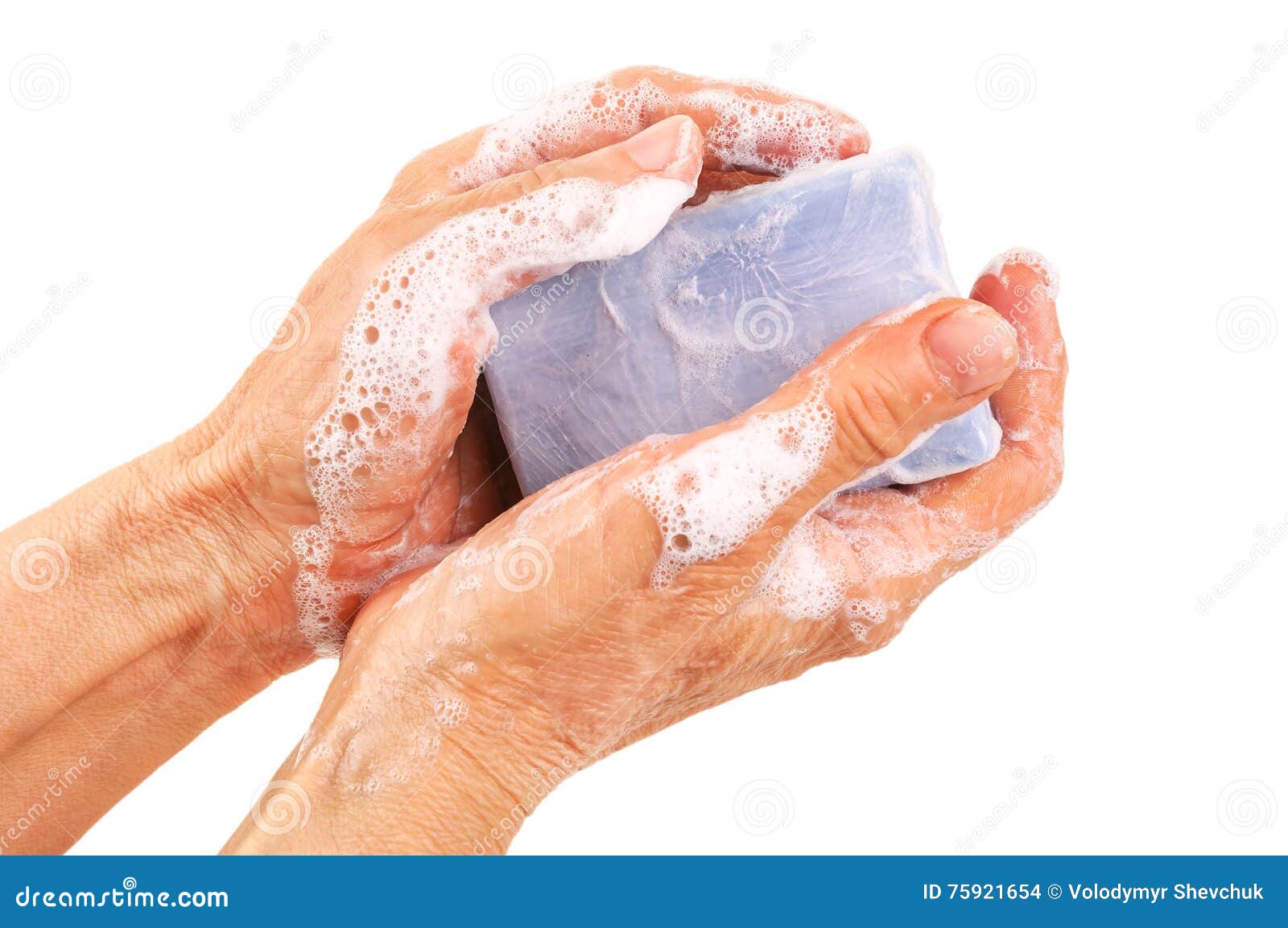 Soapy hand on white stock photo. Image of clean, person - 75921654