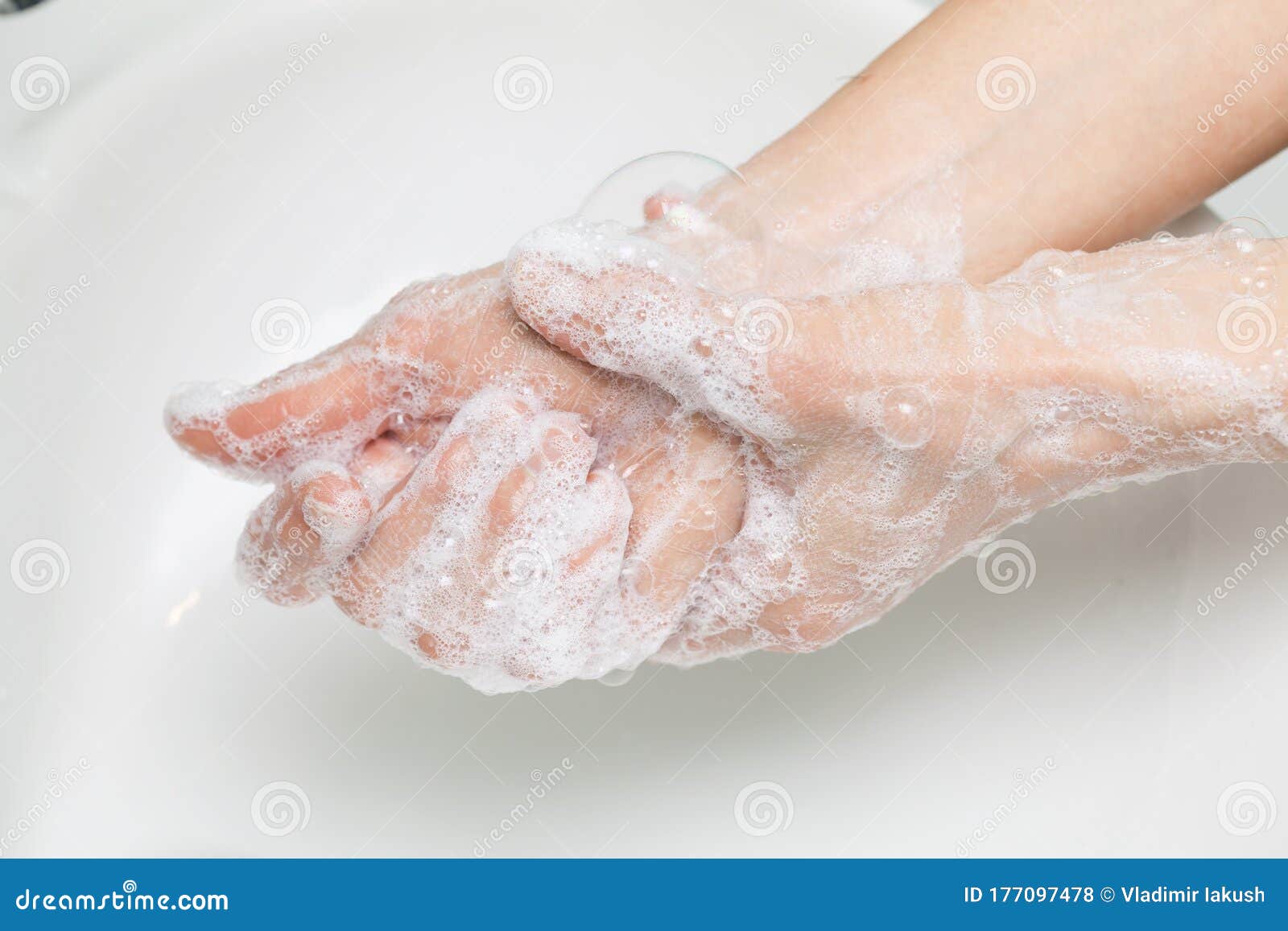 Soapy hands stock photo. Image of dirty, hygienic, healthy - 177097478