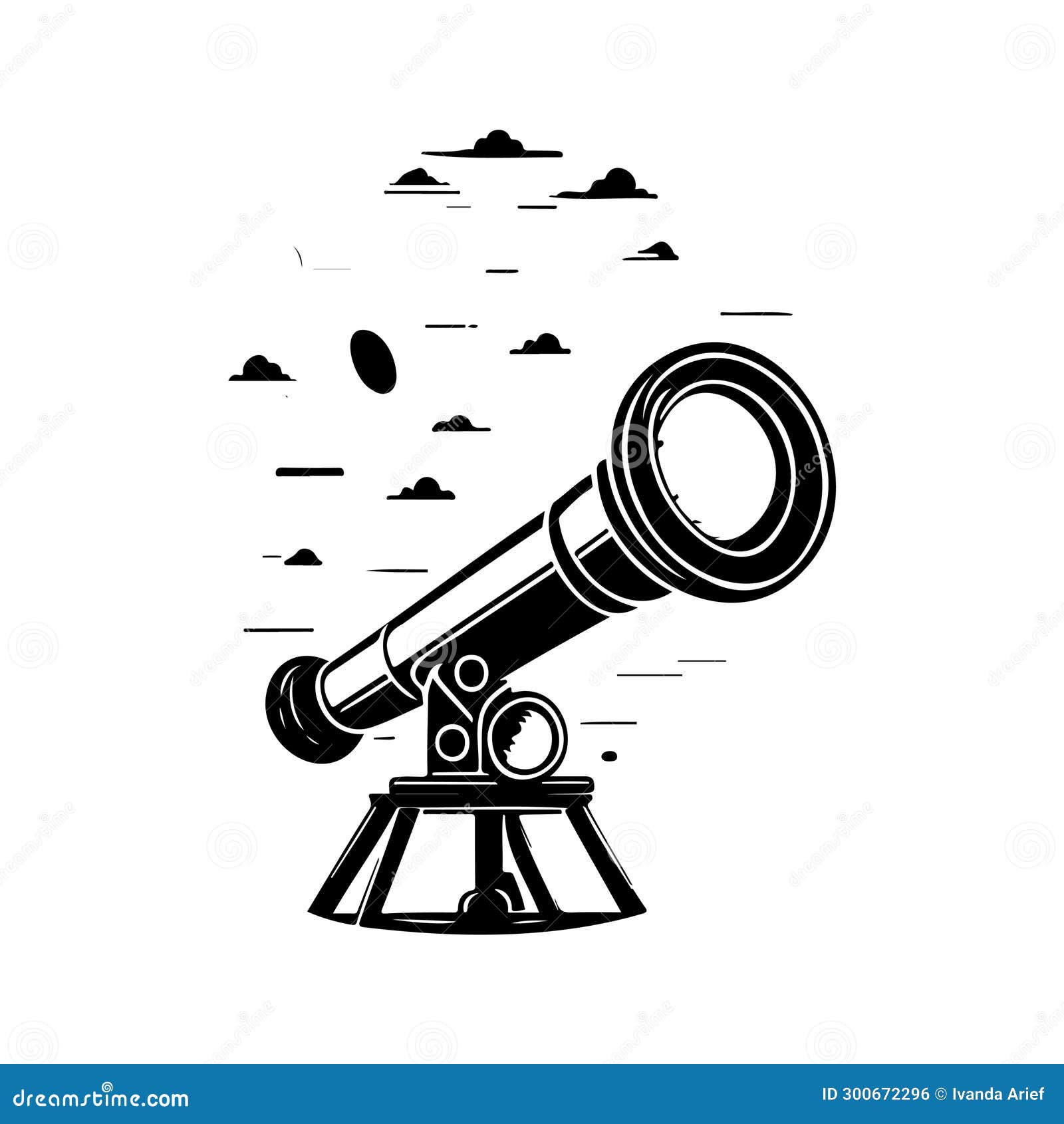 Soar Telescope Icon Hand Draw Black Colour Space Logo Symbol Perfect ...