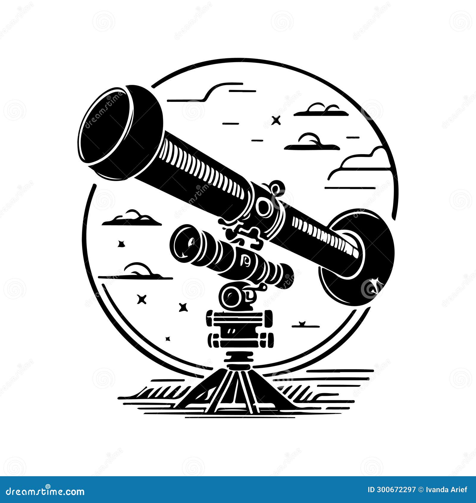 Soar Telescope Icon Hand Draw Black Colour Space Logo Symbol Perfect ...