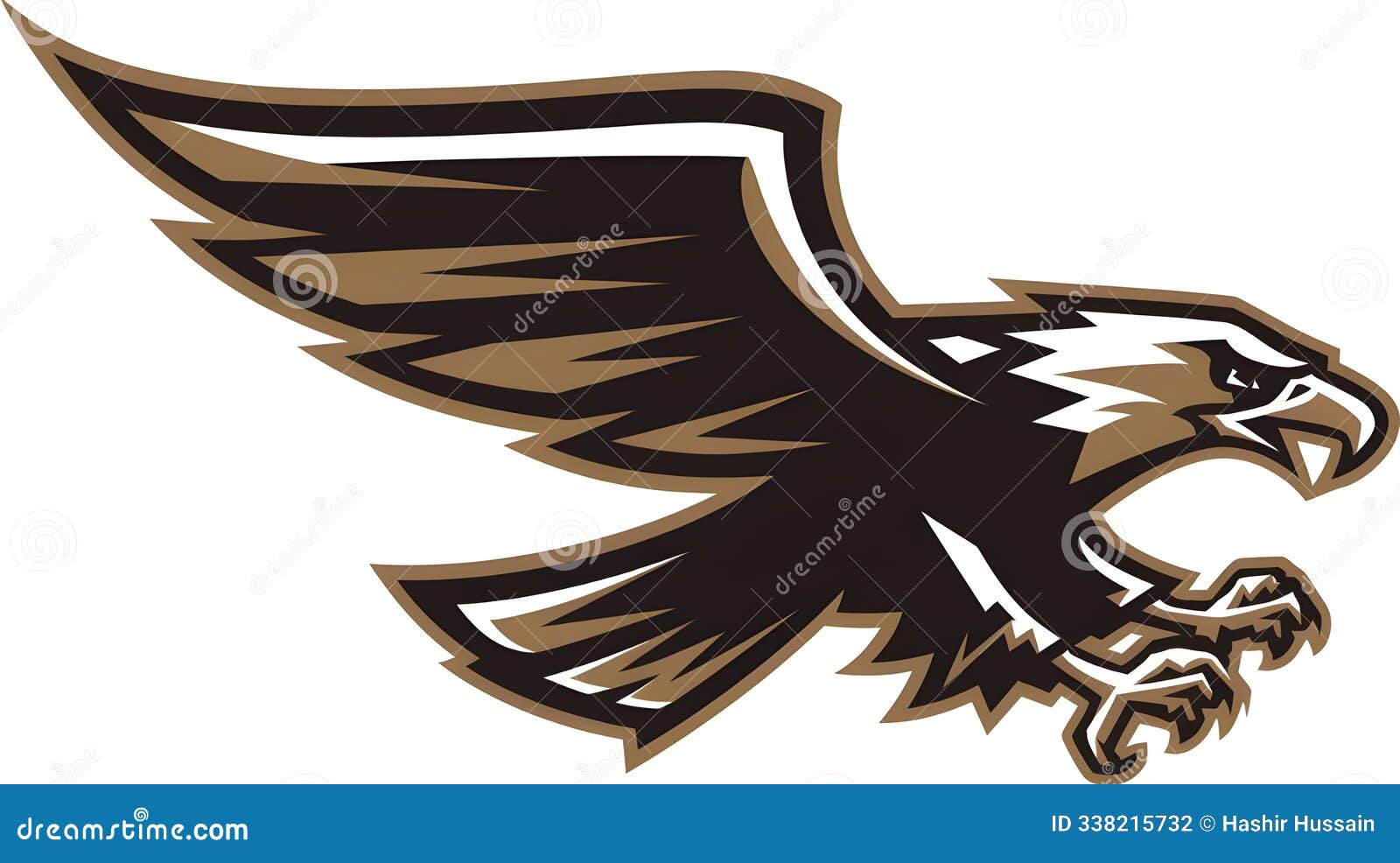 Soaring Eagle Mascot Logo Design Brown and Black Wings Stock ...