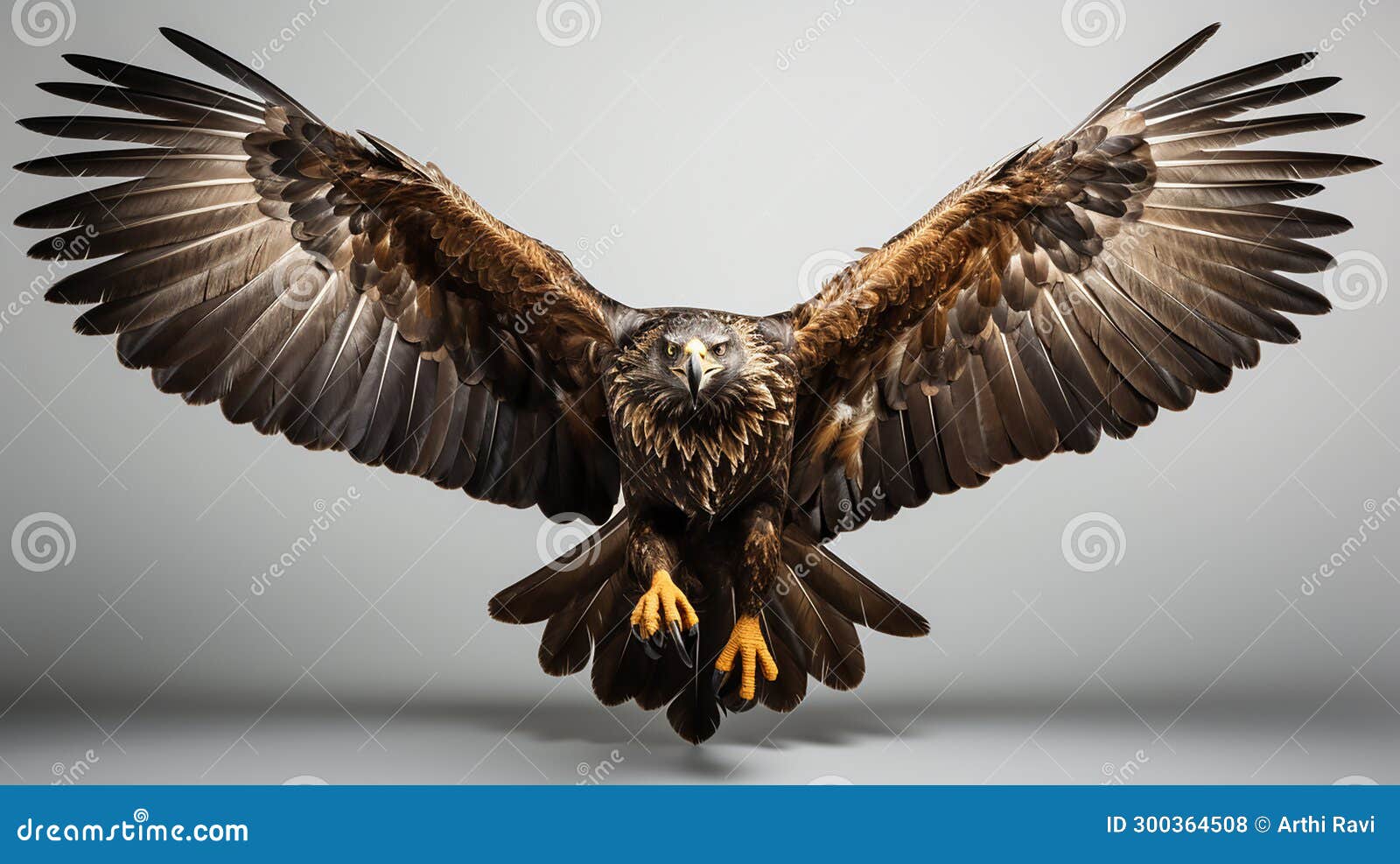 A Soaring Eagle in Mid-flight Against a Clean Background Stock ...