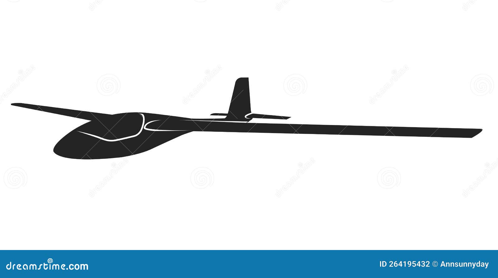 Soaring Glider Sailplane Silhouette, None Motive-powered Aircraft, Side ...