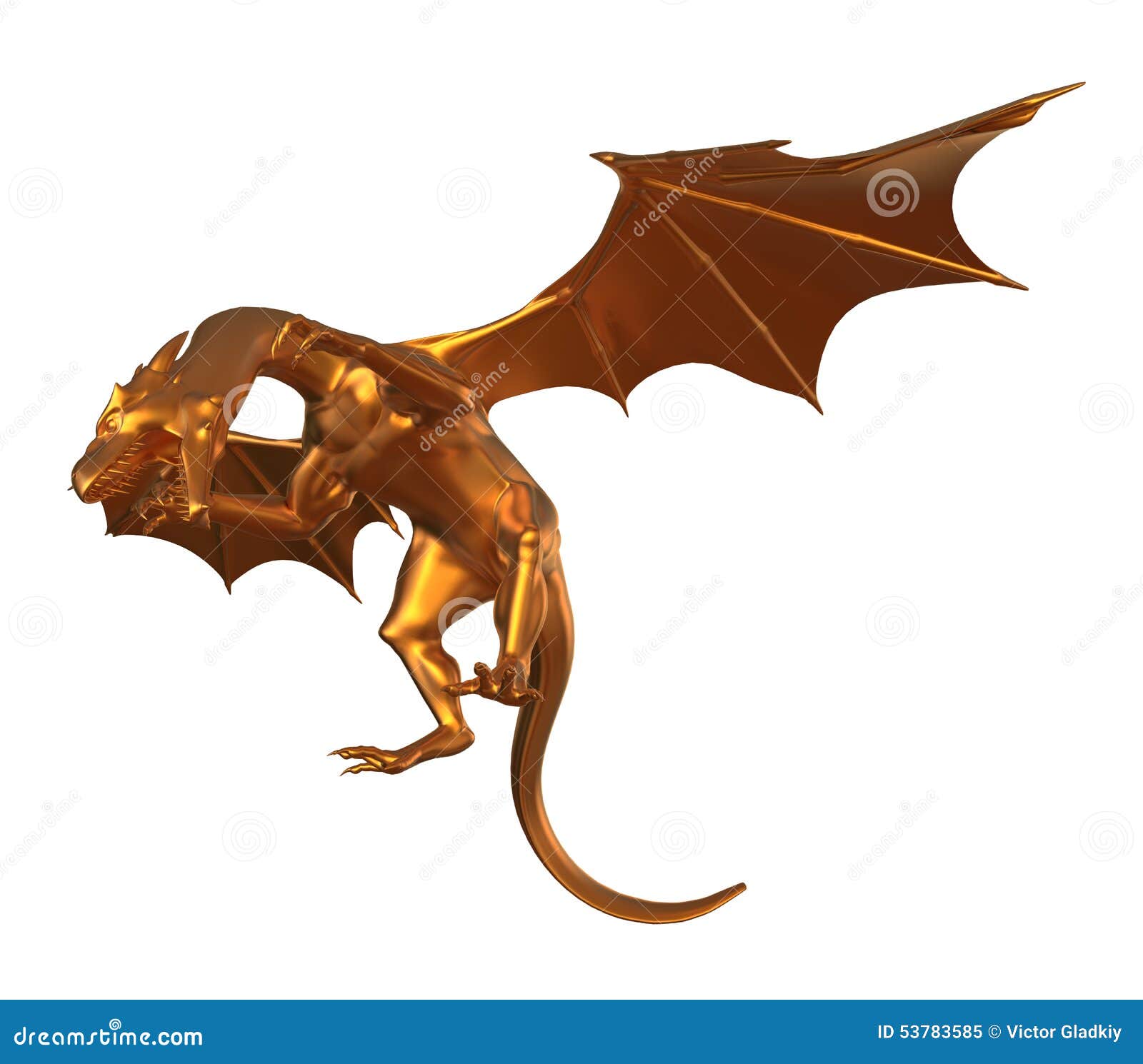 Soaring Golden Dragon stock illustration. Illustration of character ...