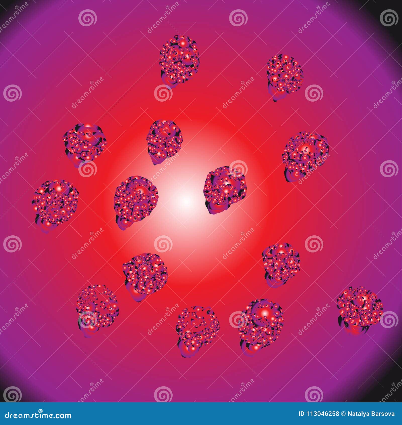 Soaring Psychedelic Separately a Human Head with a Seething, Bubbling ...