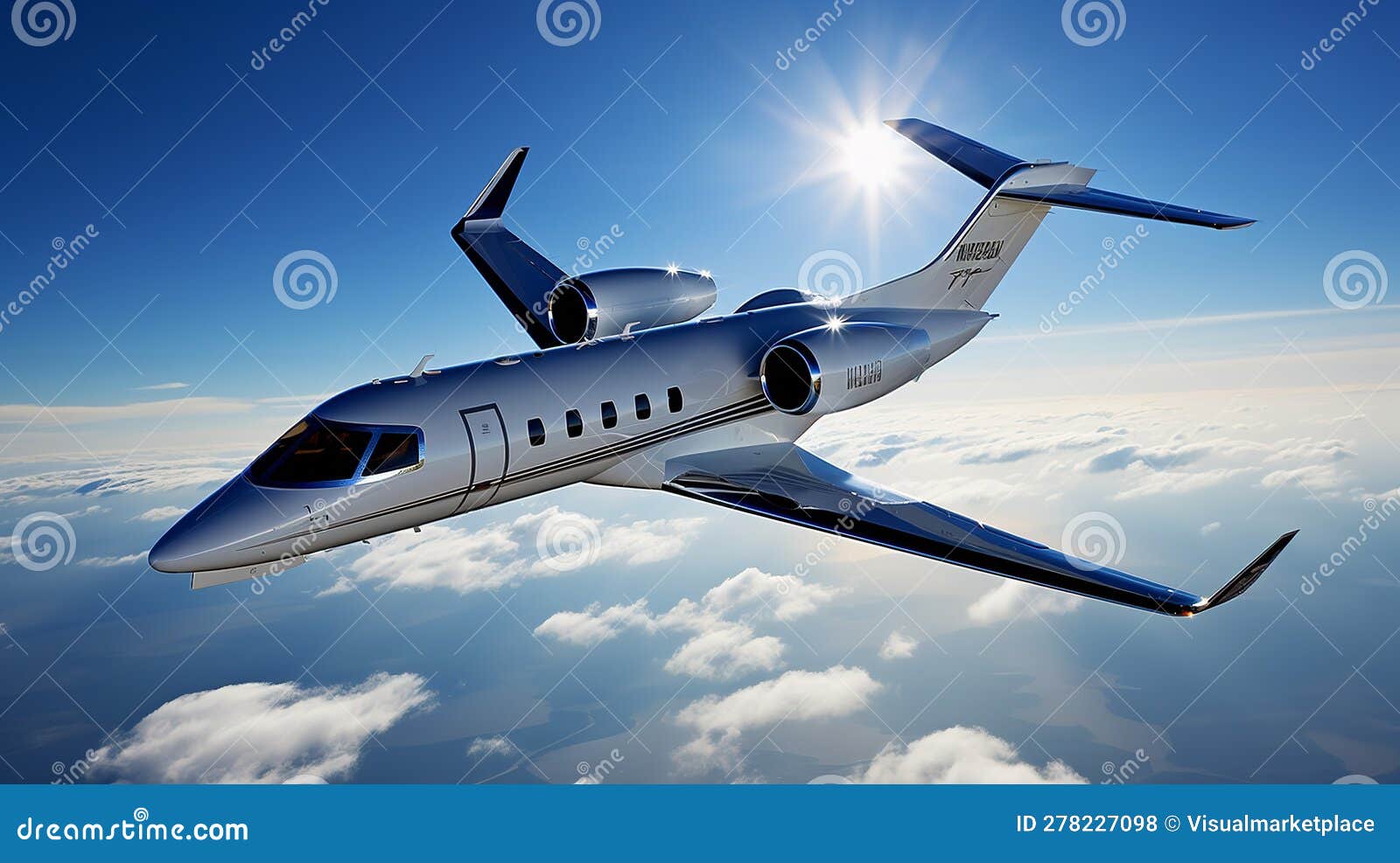 Soaring with Style in the Learjet 75 Liberty Stock Illustration ...