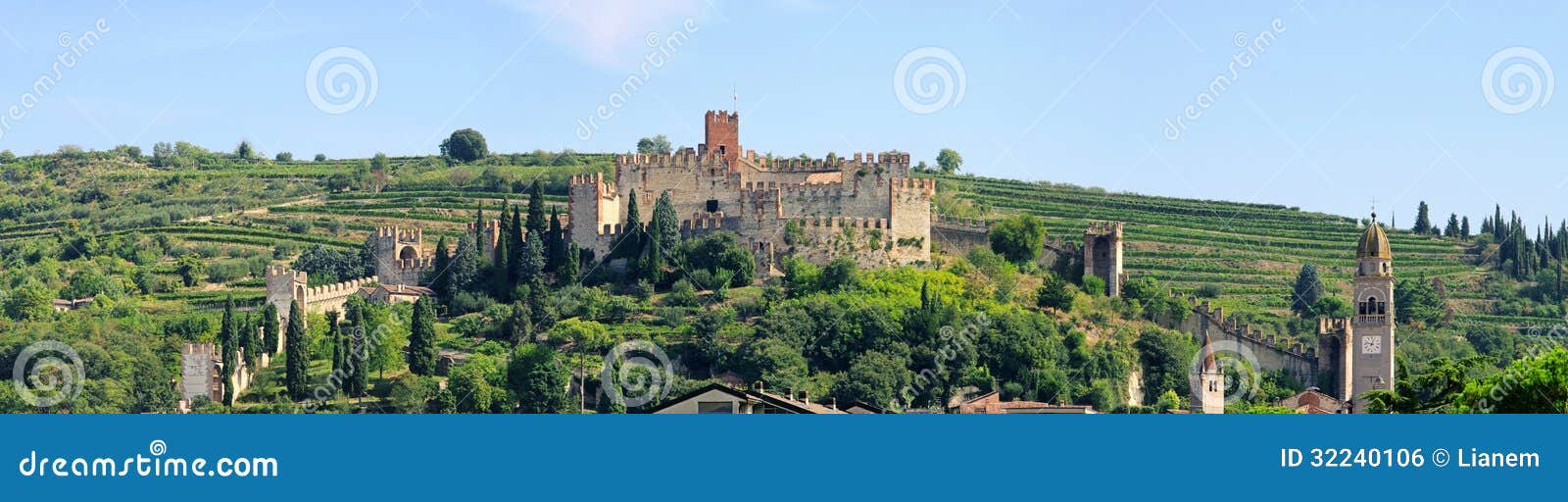 Soave Castello stock photo. Image of walls, city, verona - 32240106