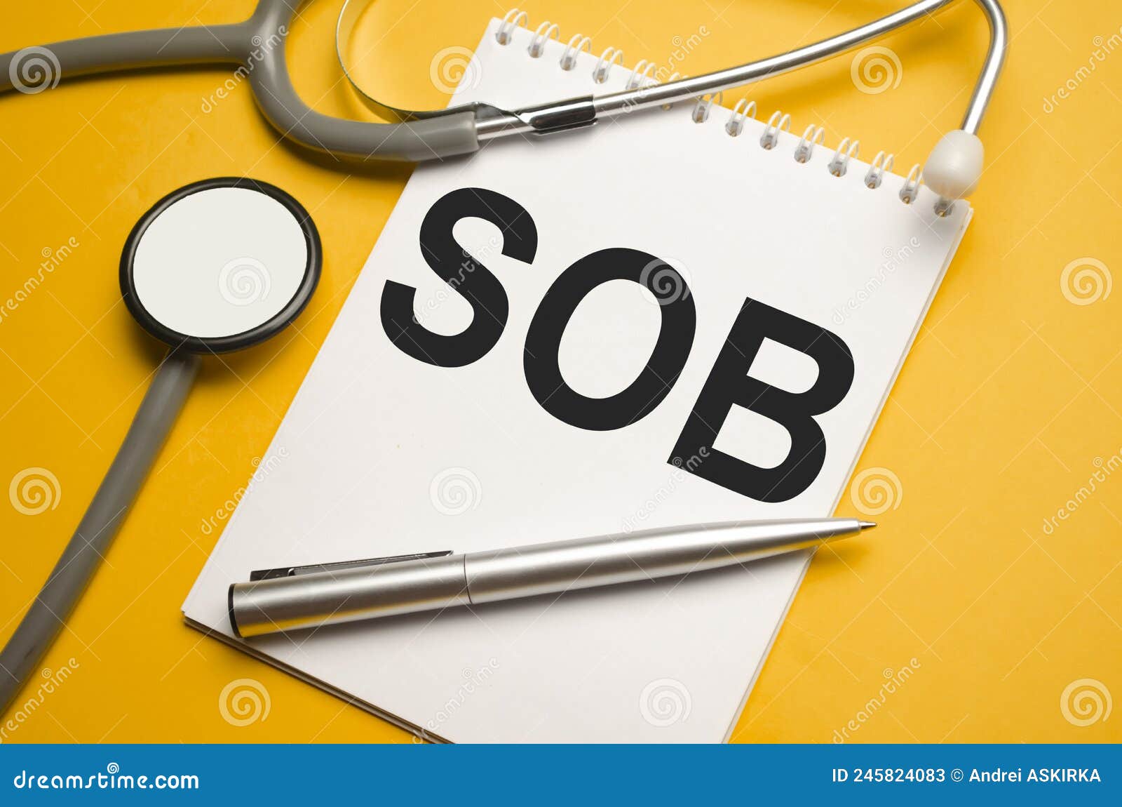 Sob Word and Stethoscope on Light White Background Stock Image - Image ...