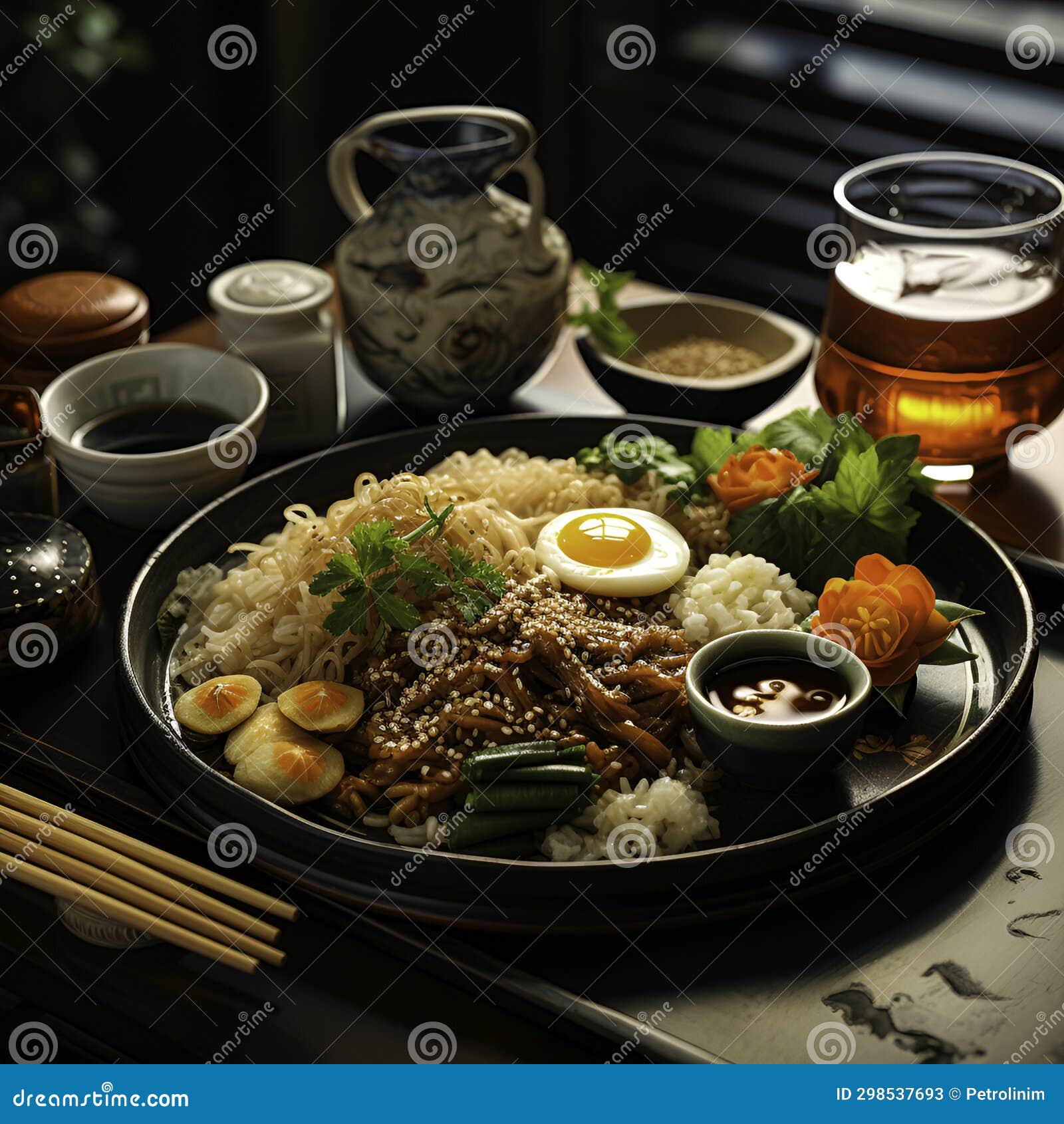 Soba on a typical table stock image. Image of fine, delight - 298537693