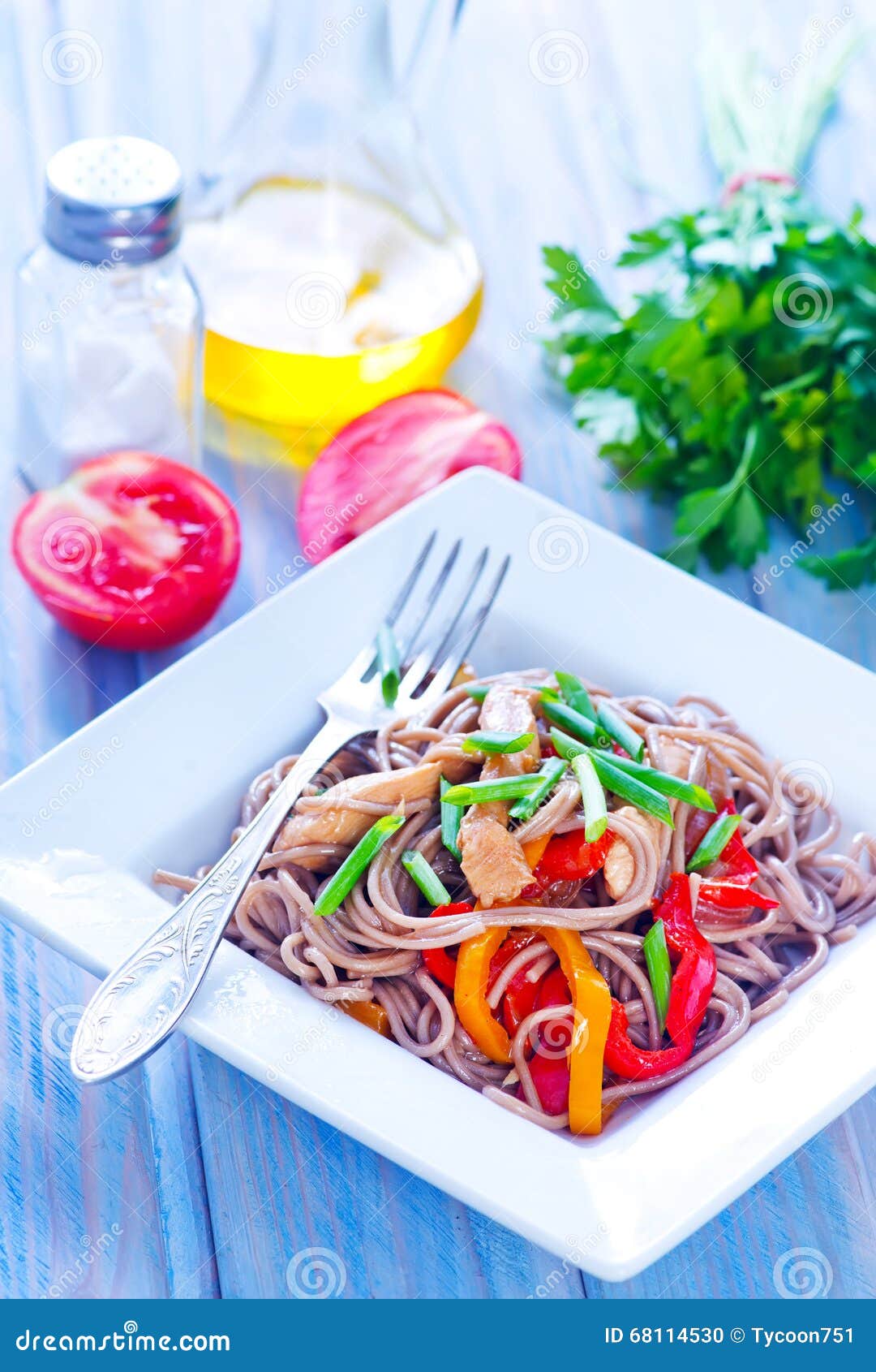 Soba with vegetables stock photo. Image of sauce, background - 68114530